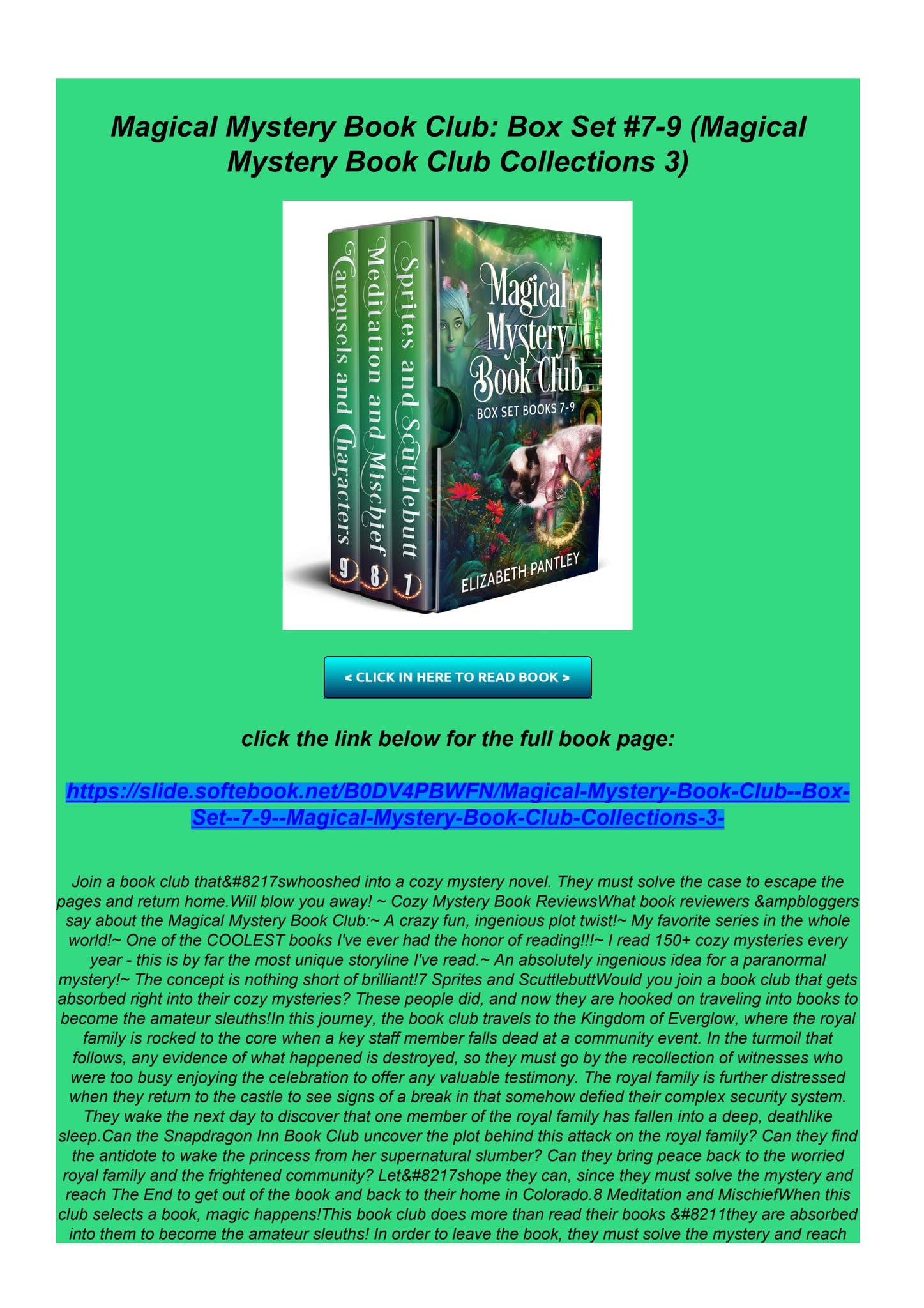 PDF Read Magical Mystery Book Club: Box Set #7-9 (Magical Mystery Book ...