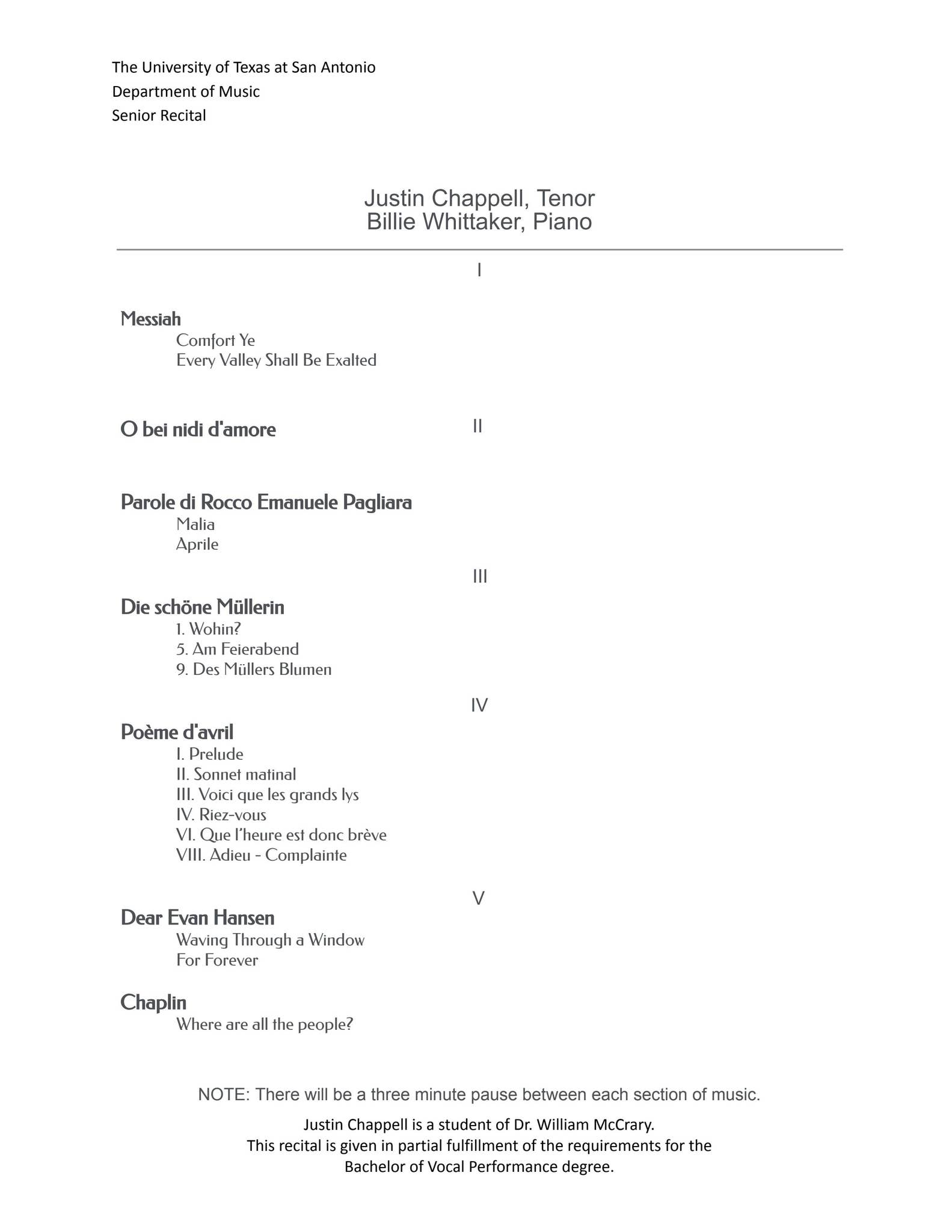 Justin Chappell by UTSA School of Music - Issuu