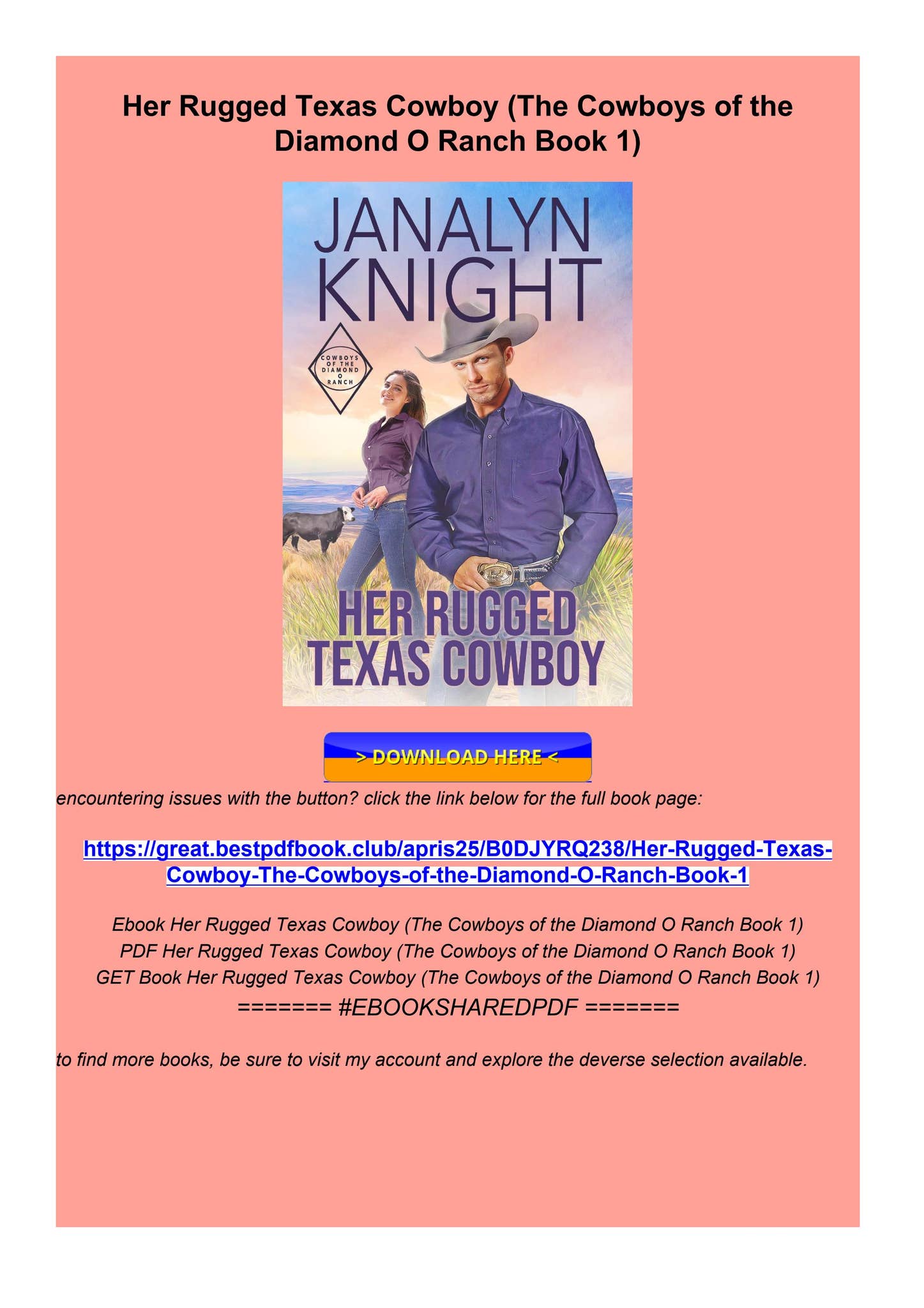 PDF/READ Her Rugged Texas Cowboy (The Cowboys of the Diamond O Ranch B ...