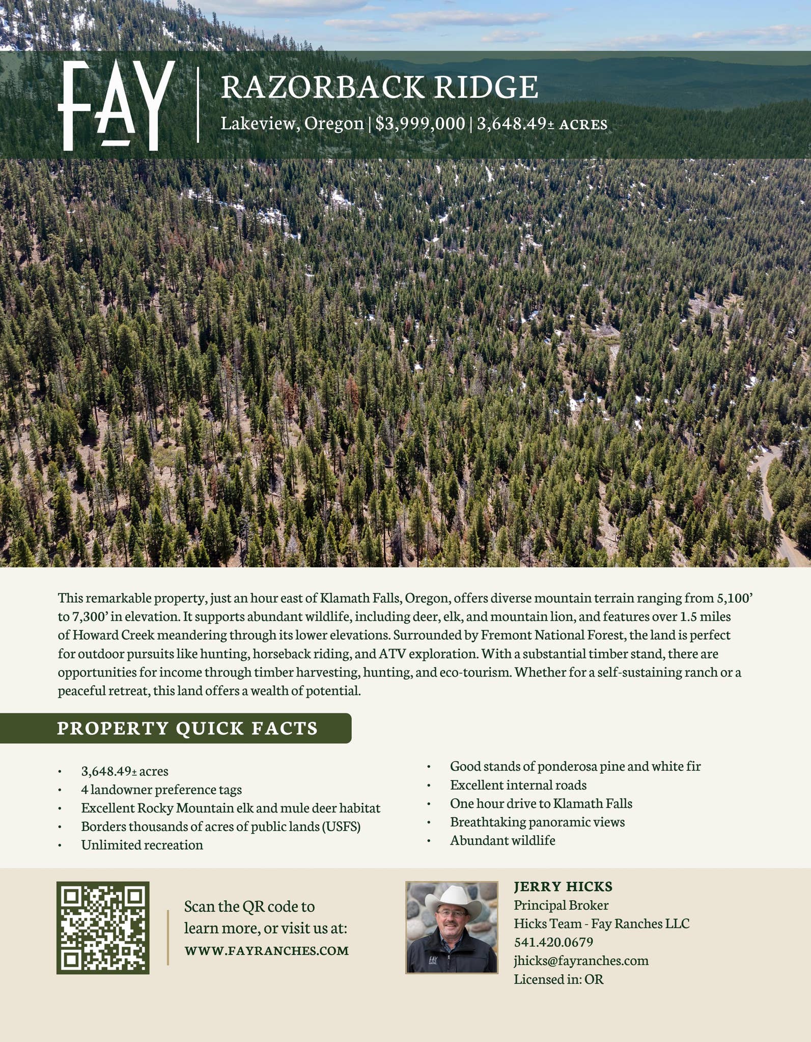 Razorback Ridge One Sheet | Fay Ranches by Fay Ranches - Issuu