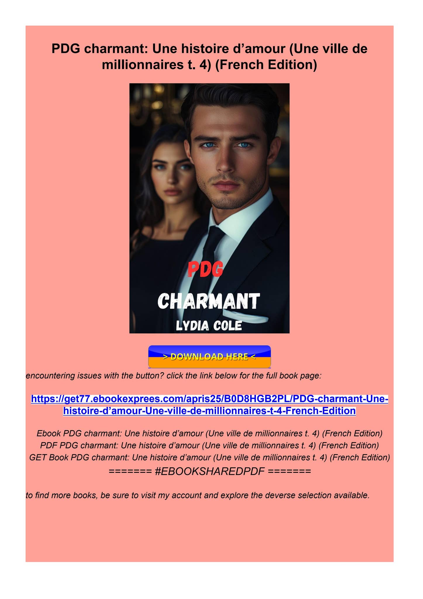 PDF FREE PDG charmant: Une histoire d’amour (Une ville de millionnaire ...