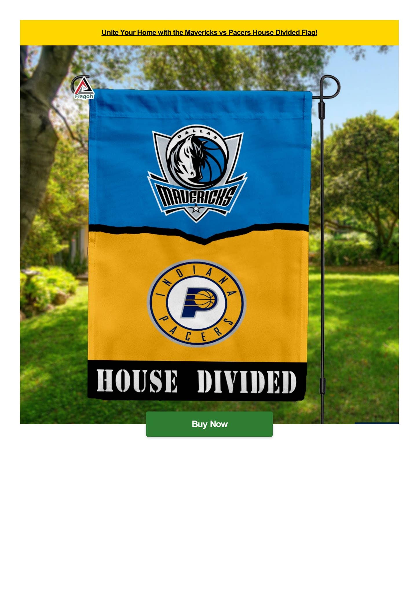 Mavericks vs Pacers House Divided Flag, NBA House Divided Flag by ...