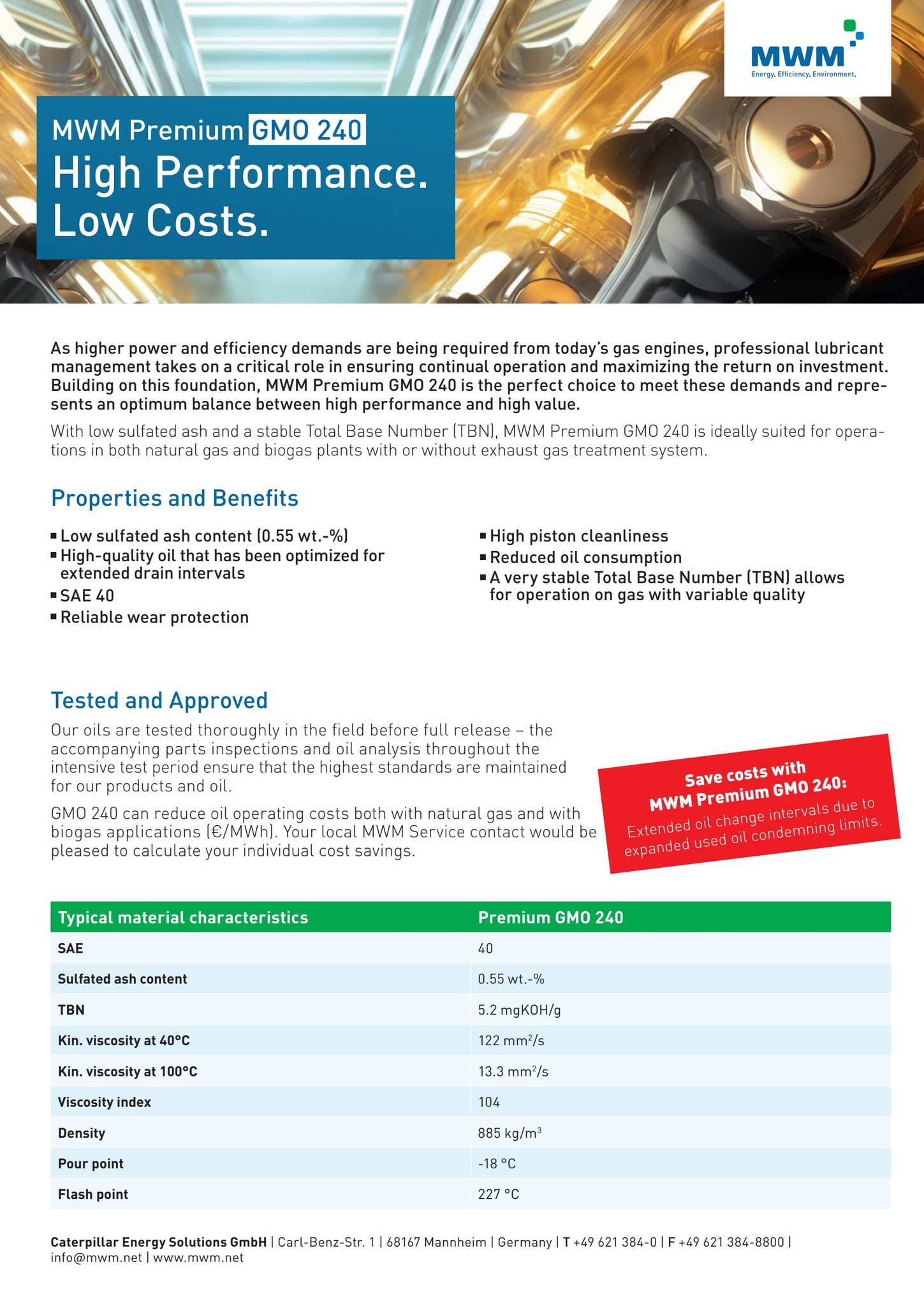 MWM Oil Product data sheet – Premium GMO 240 (EN) by MWM Gas Engines ...