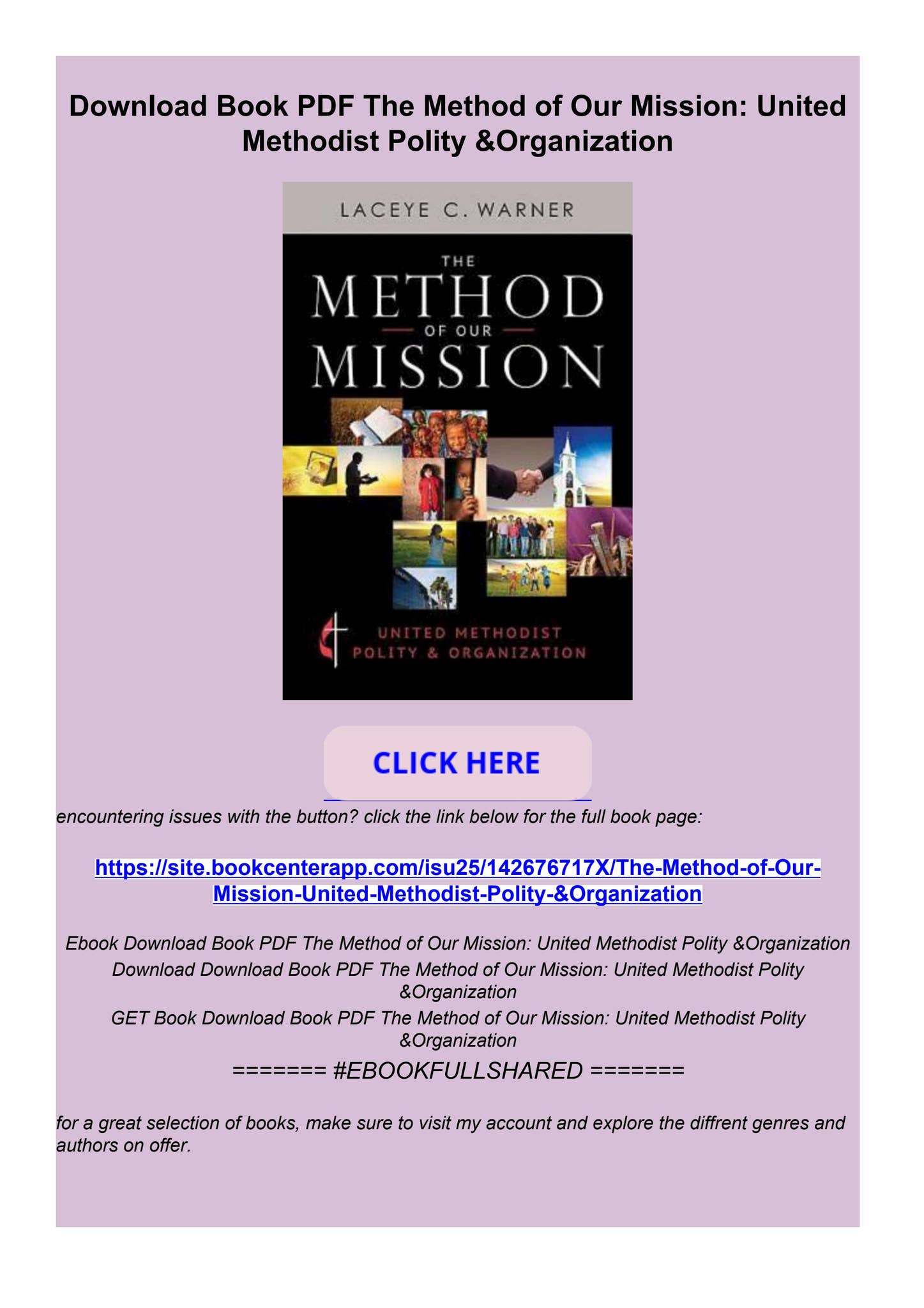 Download Book PDF The Method of Our Mission: United Methodist Polity ...