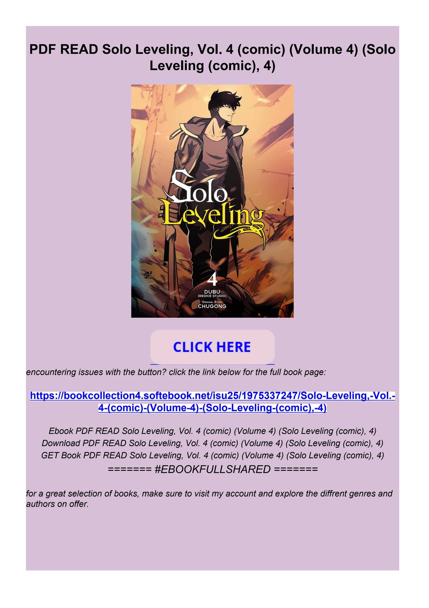 PDF READ Solo Leveling, Vol. 4 (comic) (Volume 4) (Solo Leveling (comic ...