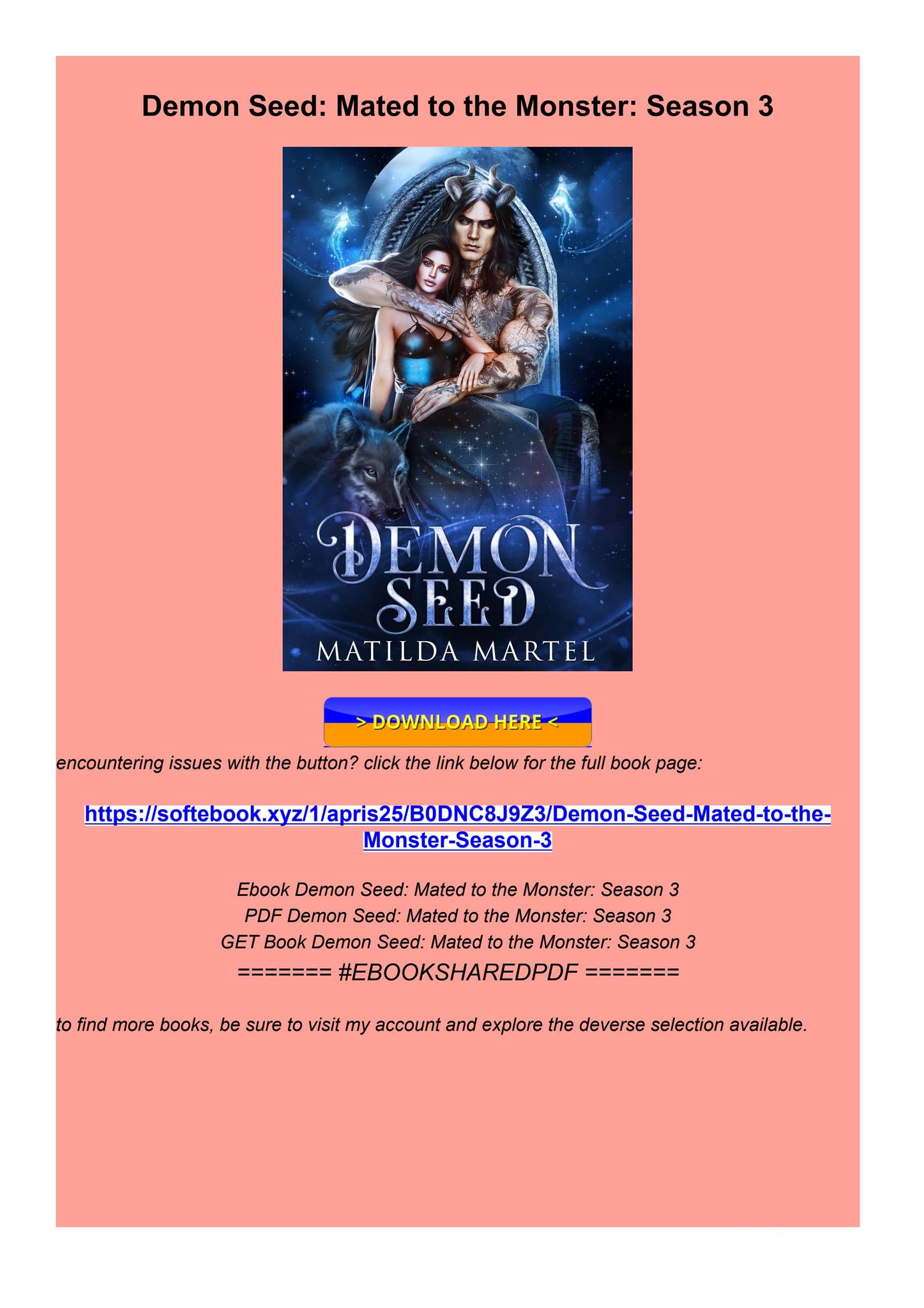 [PDF] Demon Seed: Mated to the Monster: Season 3 by alexandrahalla - Issuu