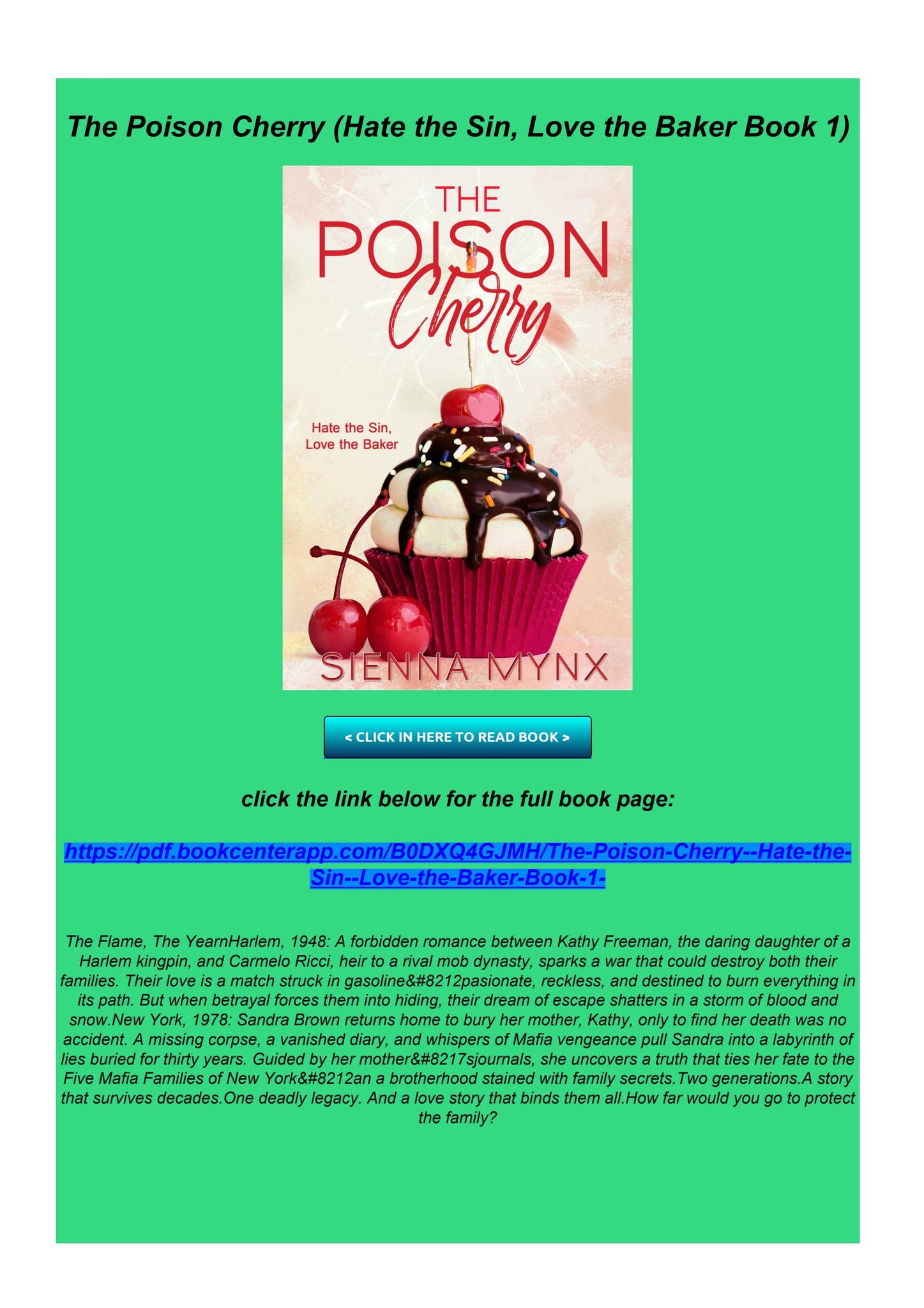 Ebook PDF The Poison Cherry (Hate the Sin, Love the Baker Book 1) by ...