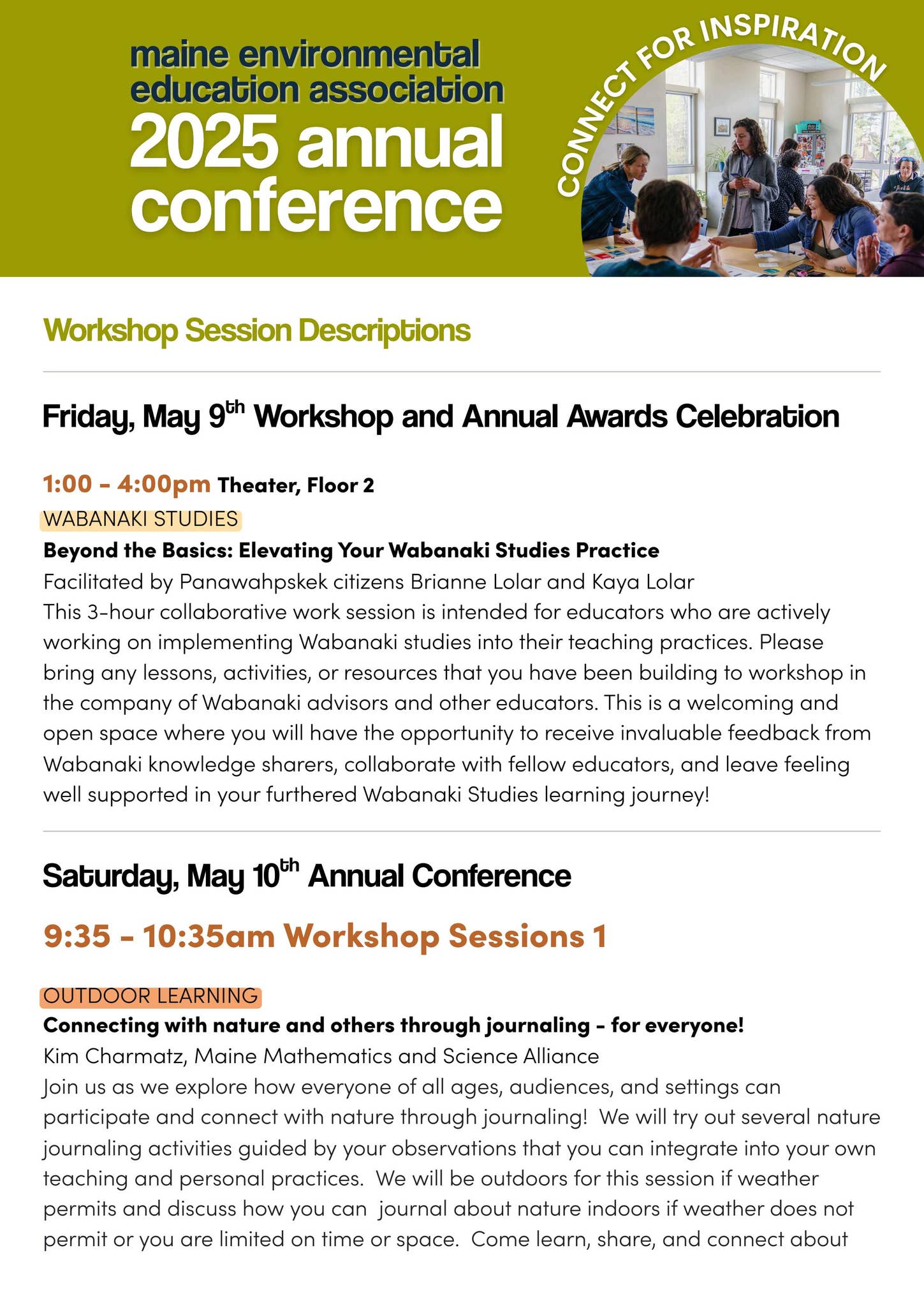 MEEA 2025 Annual Conference - Workshop Descriptions (1) by MEEA Admin ...