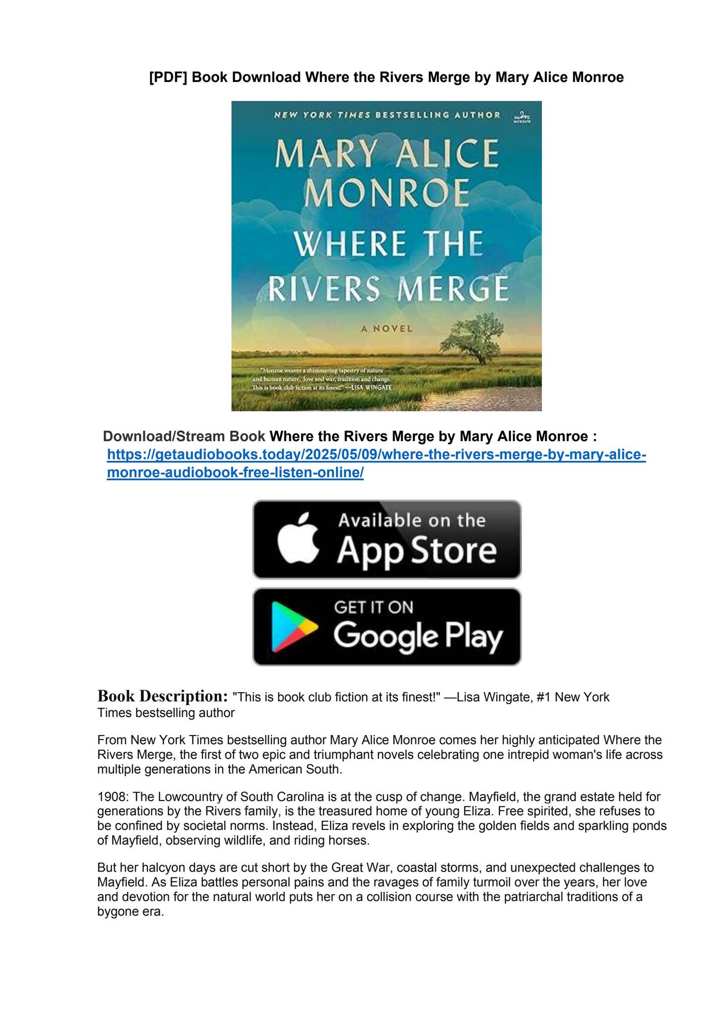 (PDF) Book Download Where the Rivers Merge by Mary Alice Monroe by Sarah Thompson - Issuu