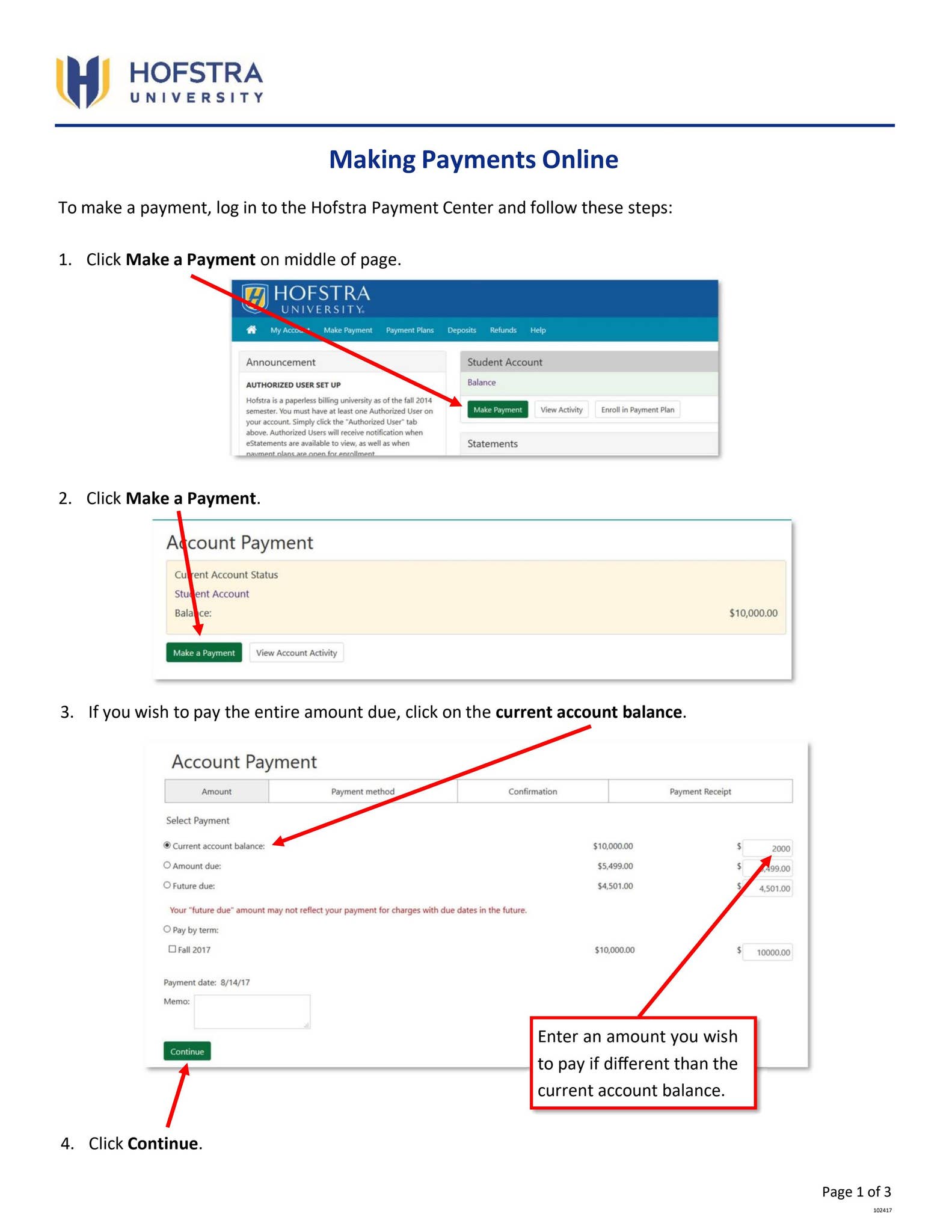 Making Payments Online - Hofstra University by Hofstra University - Issuu