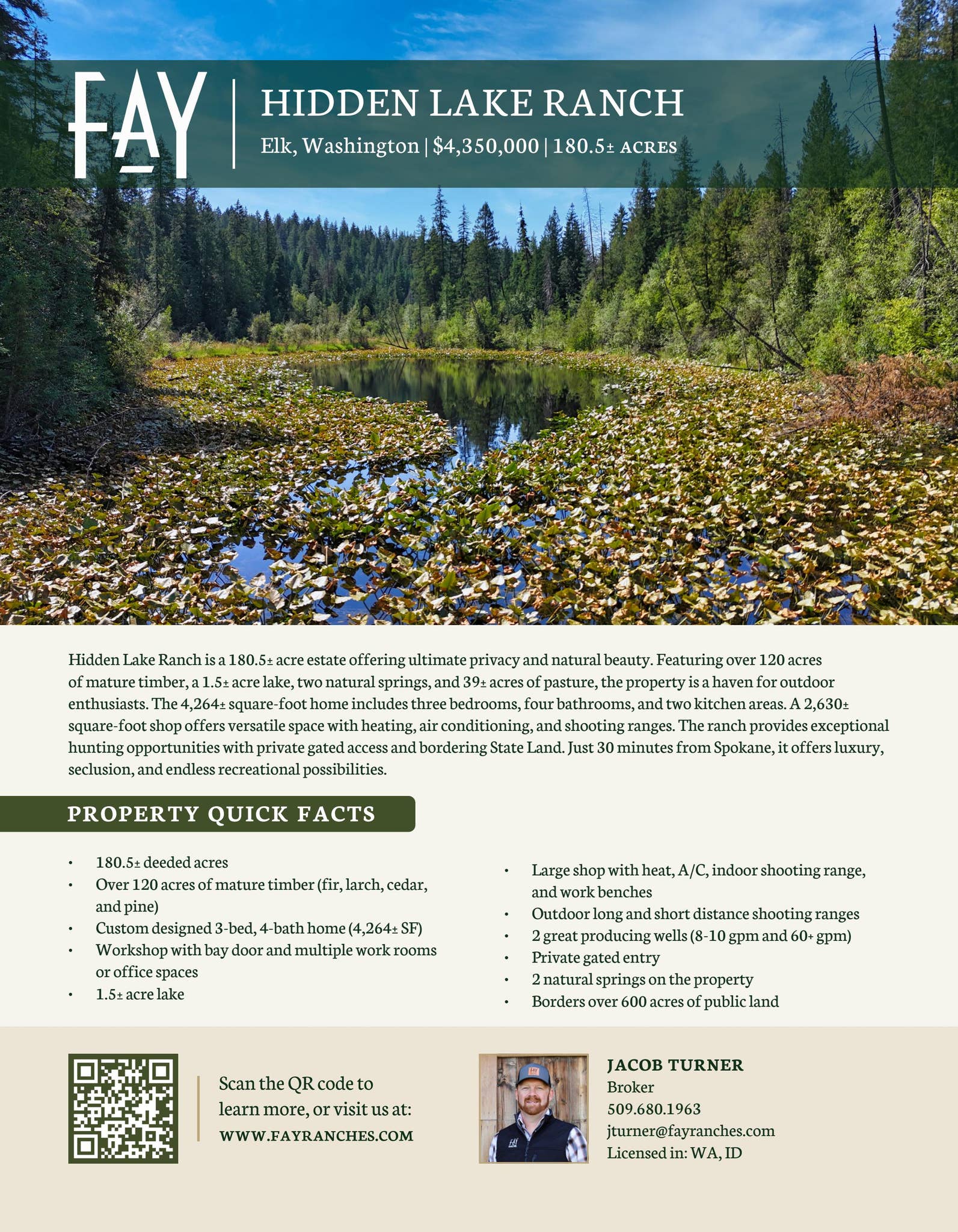 Hidden Lake Ranch One Sheet | Fay Ranches by Fay Ranches - Issuu