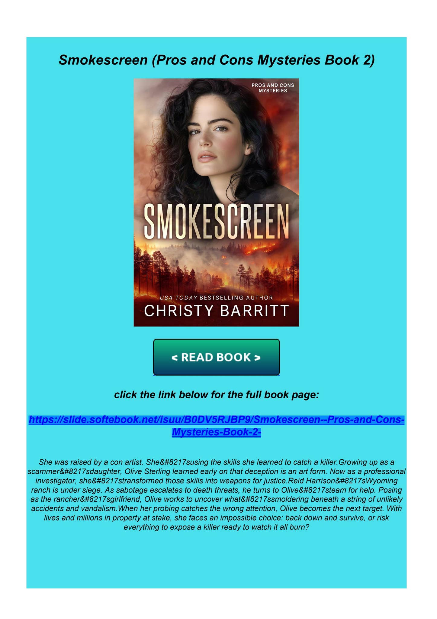 Read PDF Smokescreen (Pros and Cons Mysteries Book 2) by matthewridesanders - Issuu