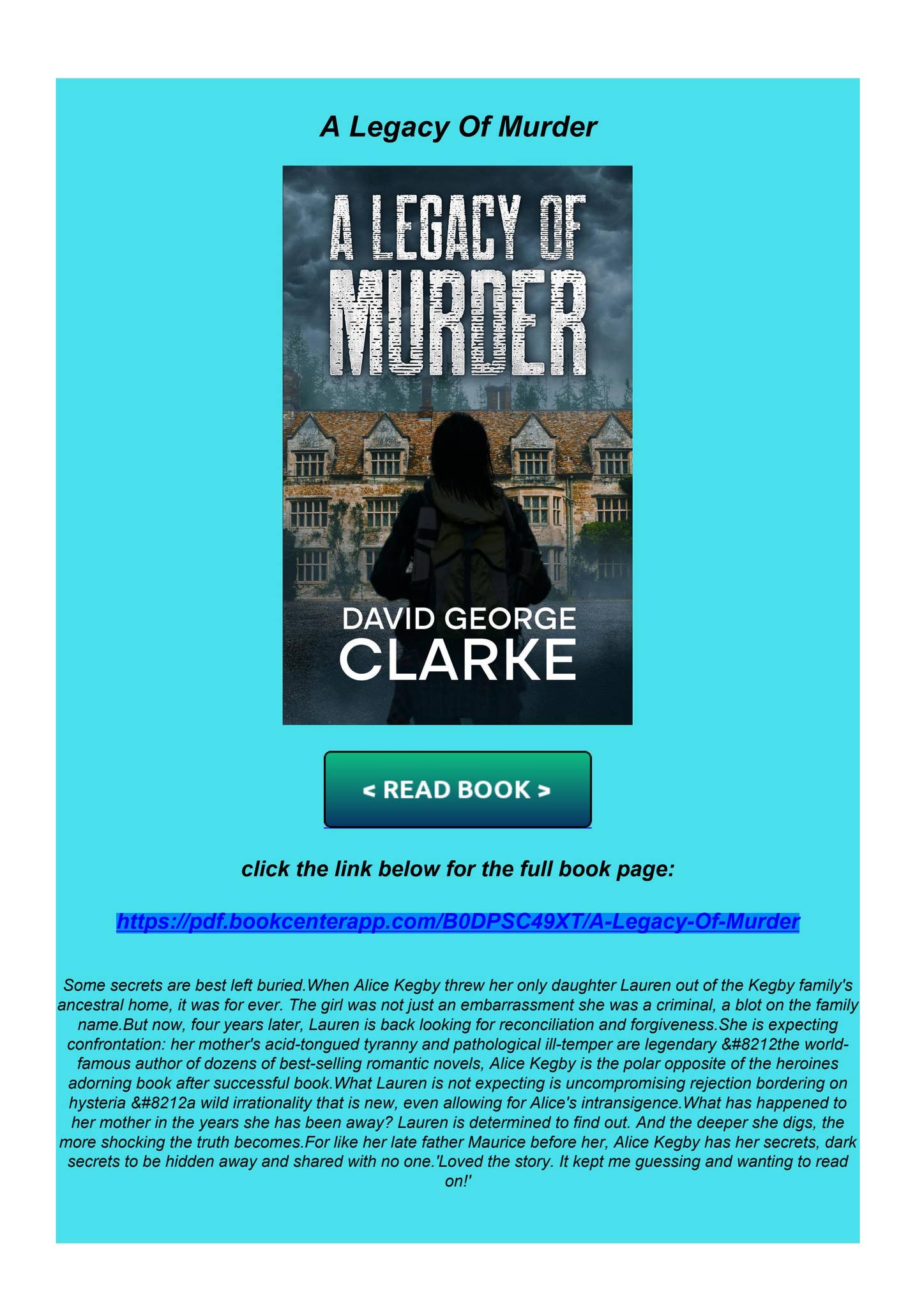 Epub PDF A Legacy Of Murder by paigeridelynch - Issuu