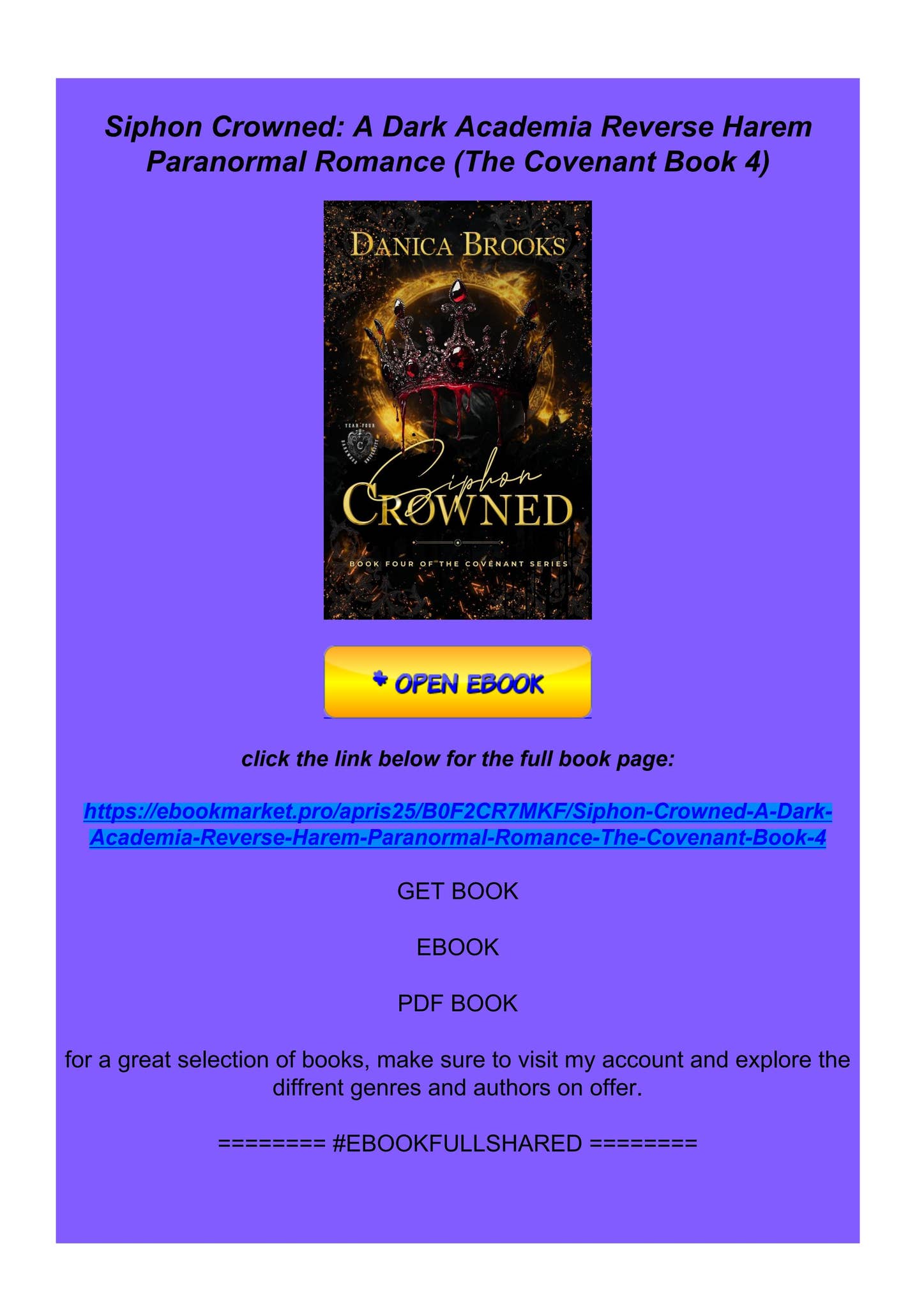 PDF Siphon Crowned: A Dark Academia Reverse Harem Paranormal Romance ...