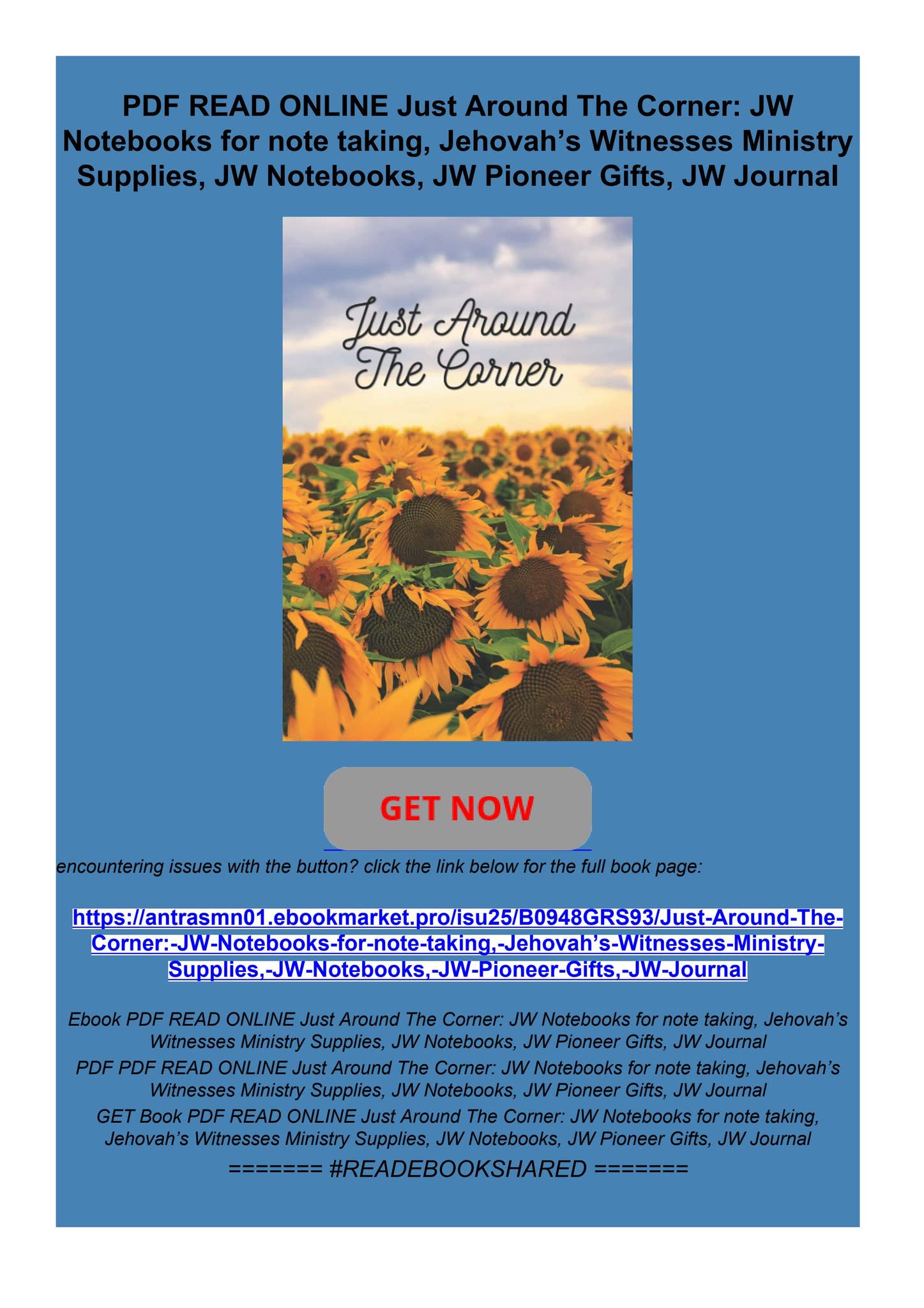 PDF READ ONLINE Just Around The Corner: JW Notebooks for note taking ...