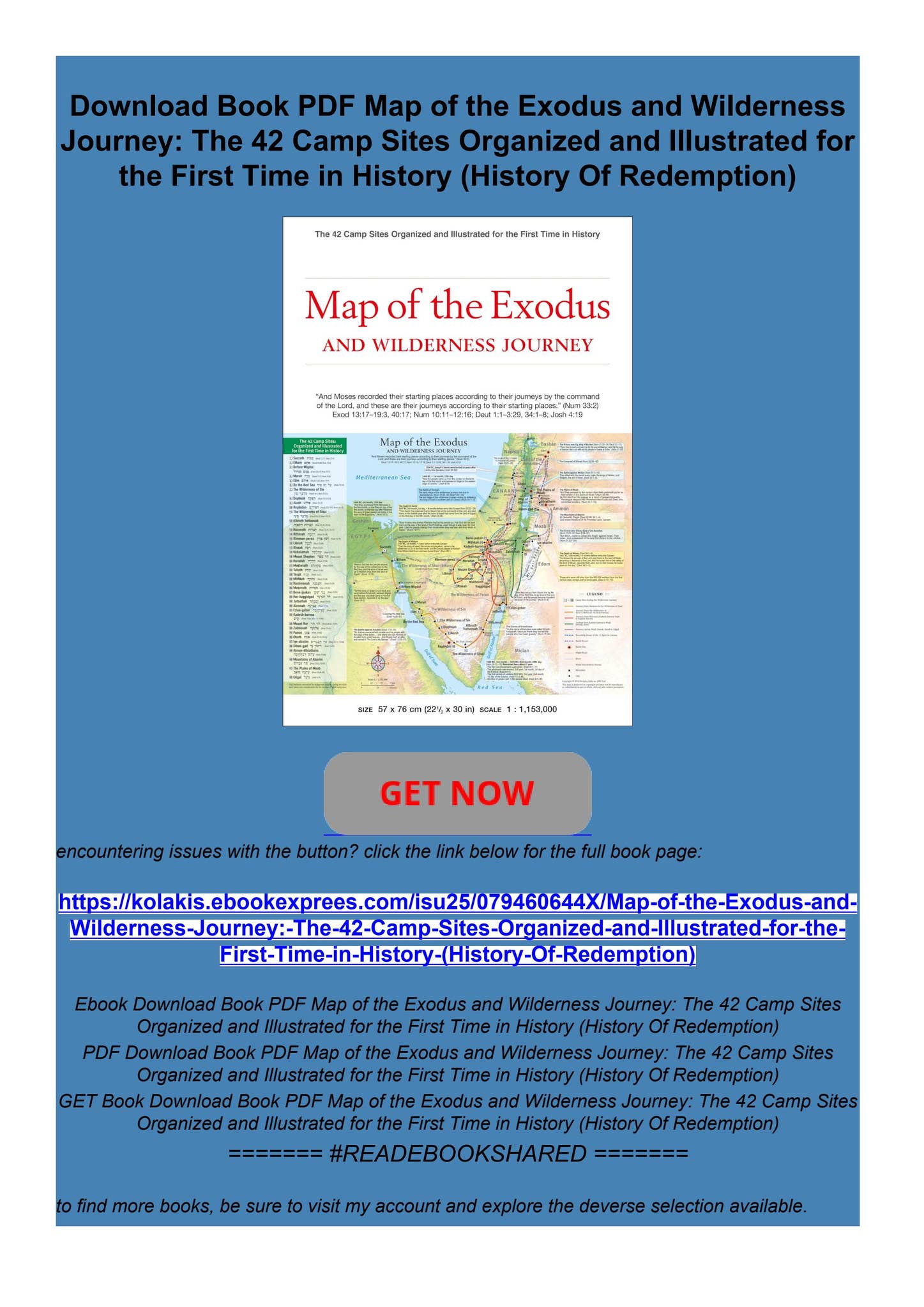 Download Book PDF Map of the Exodus and Wilderness Journey: The 42 Camp ...