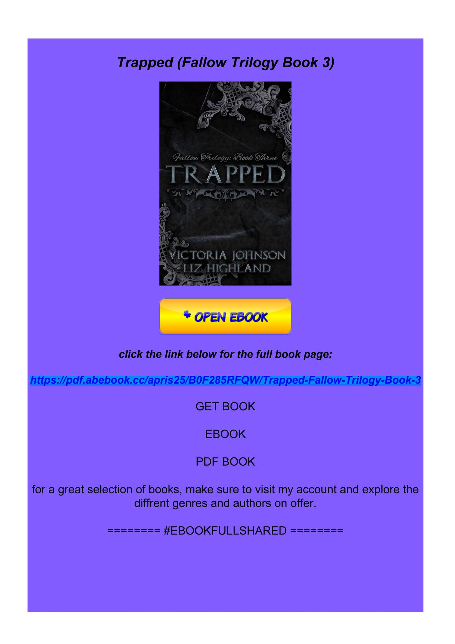 PDF Trapped (Fallow Trilogy Book 3) by oliviamarshalla - Issuu