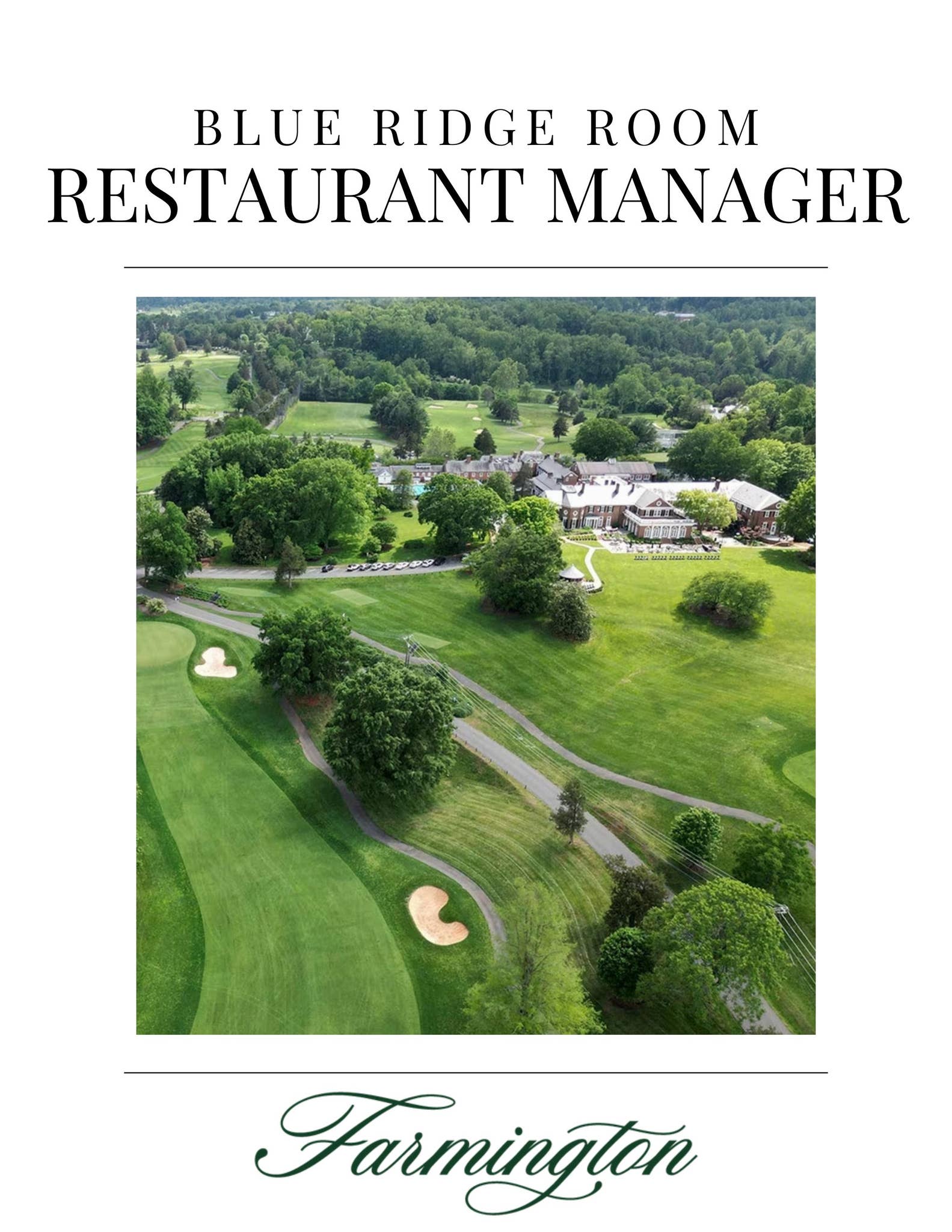 Farmington Country Club Restaurant Manager Profile - Blue Ridge Room by ...