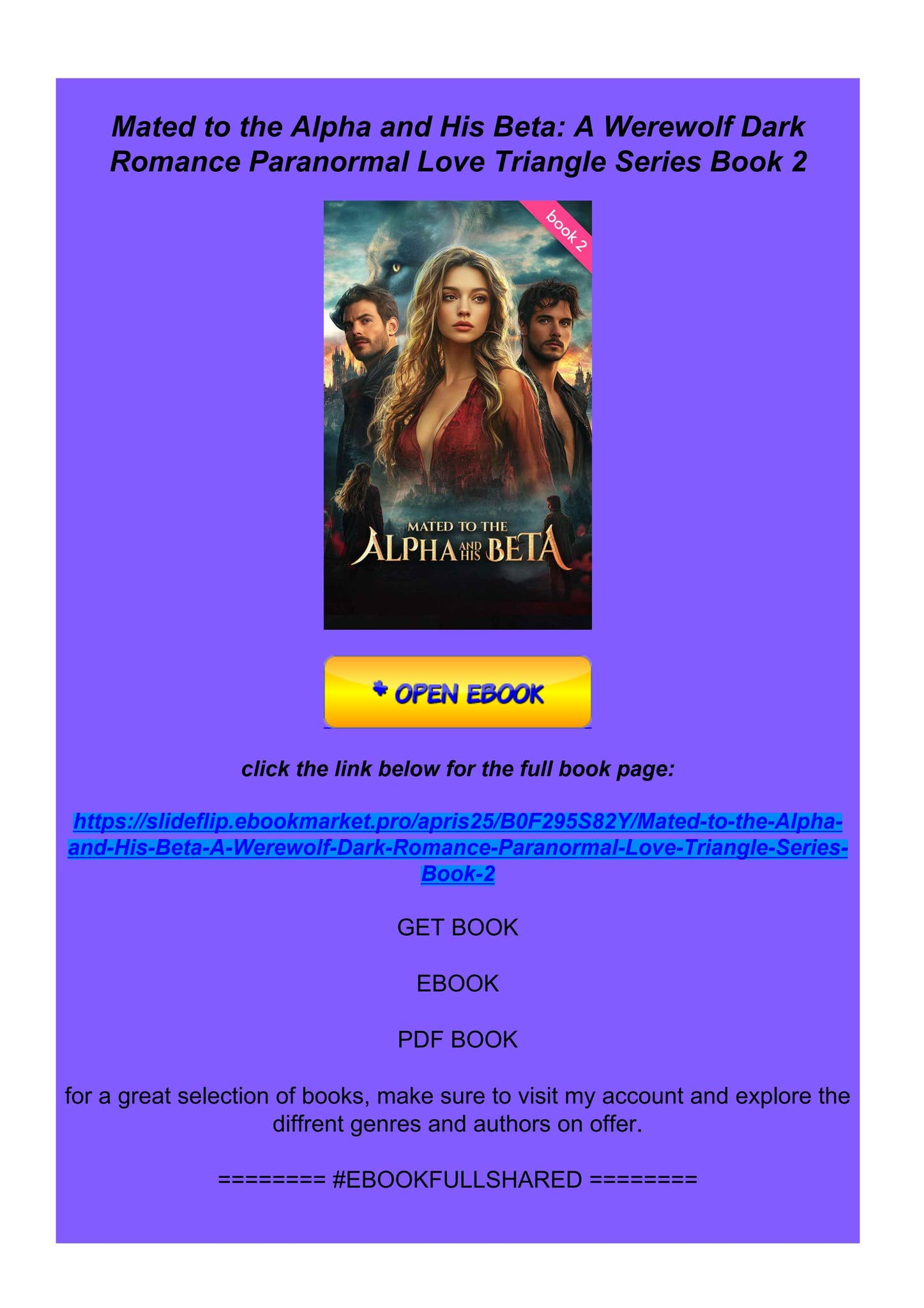get [PDF] Mated to the Alpha and His Beta: A Werewolf Dark Romance Par ...