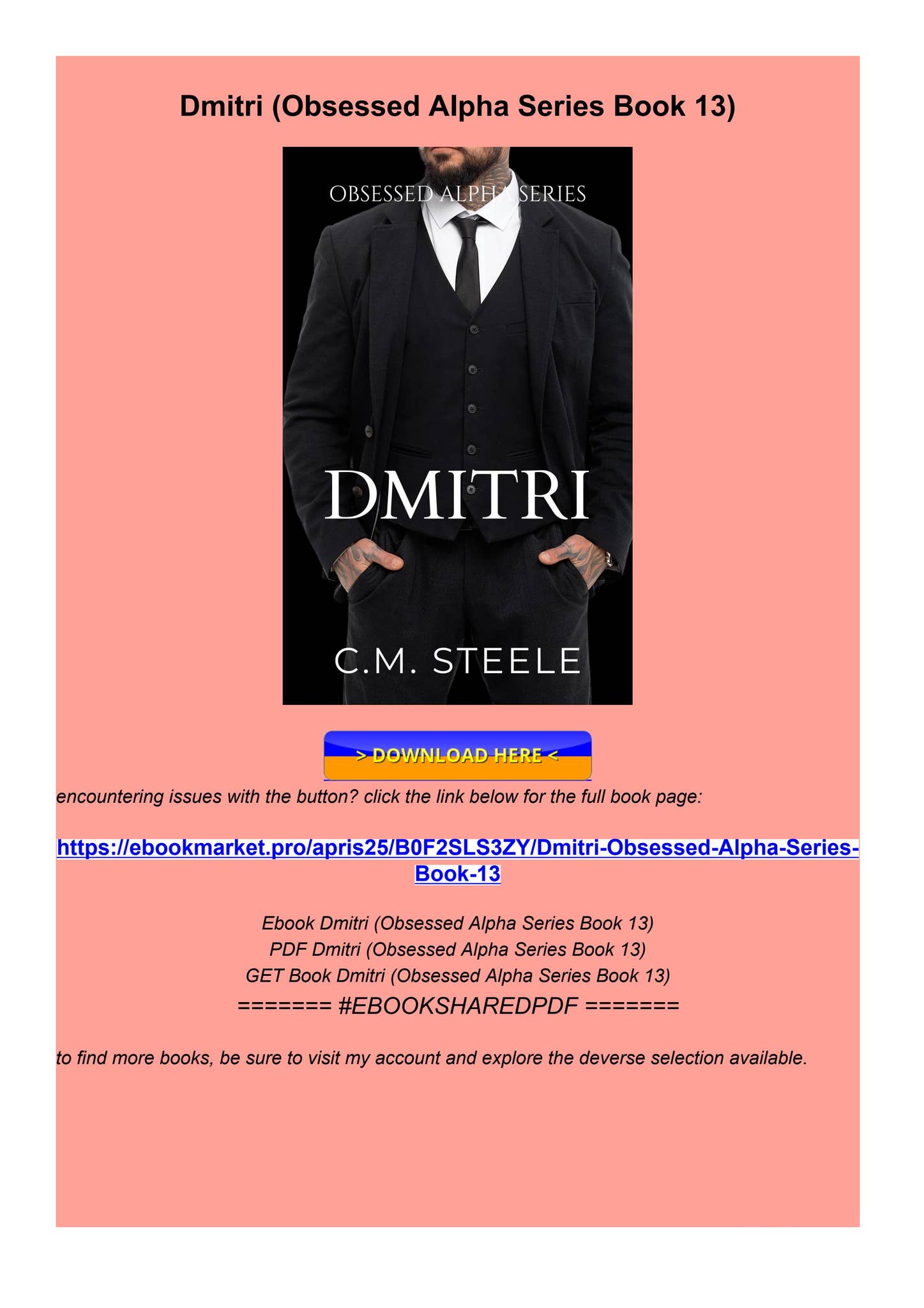 EPUB Dmitri (Obsessed Alpha Series Book 13) by juniperfarleya - Issuu