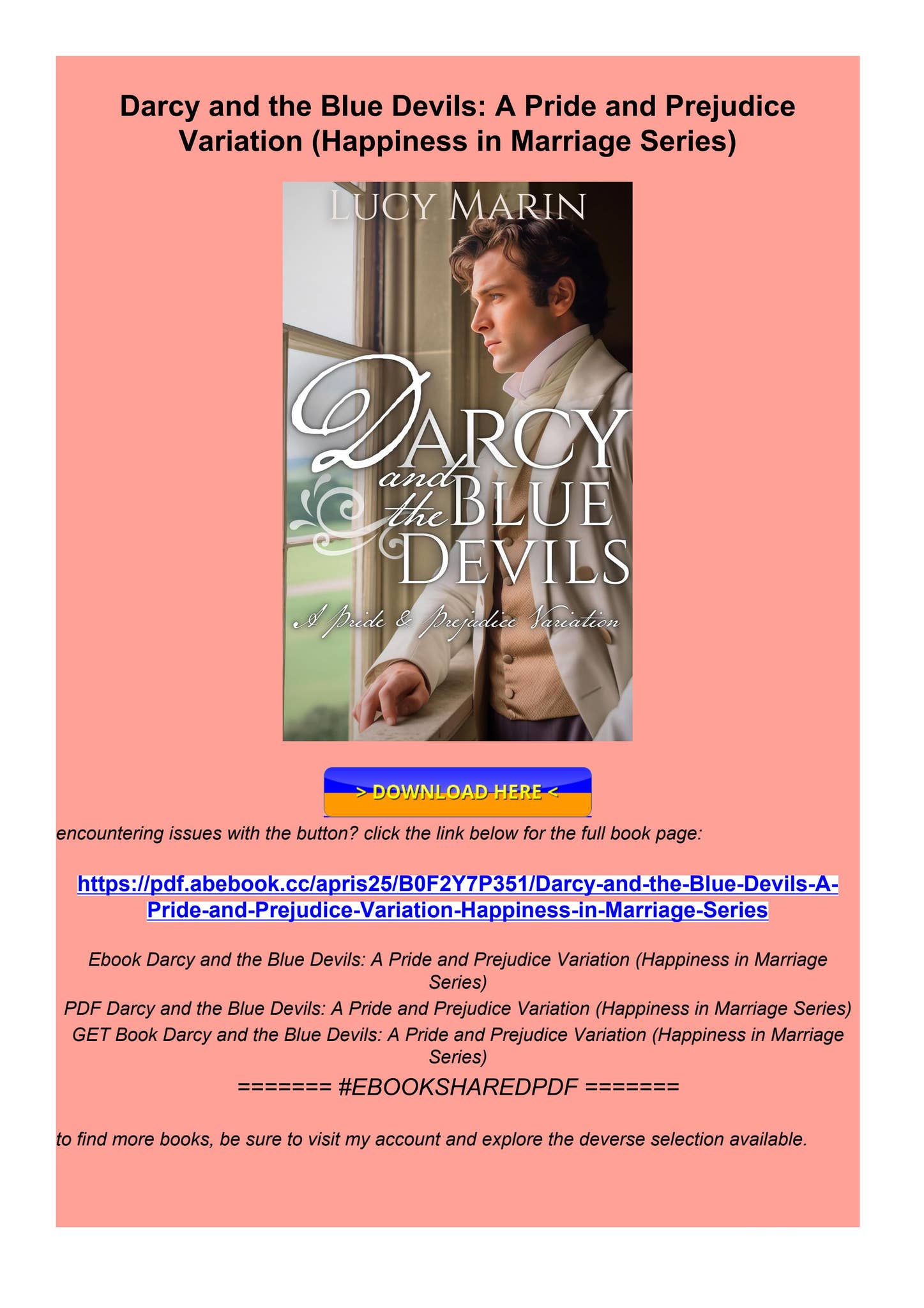 READ [PDF] Darcy and the Blue Devils: A Pride and Prejudice Variation ...