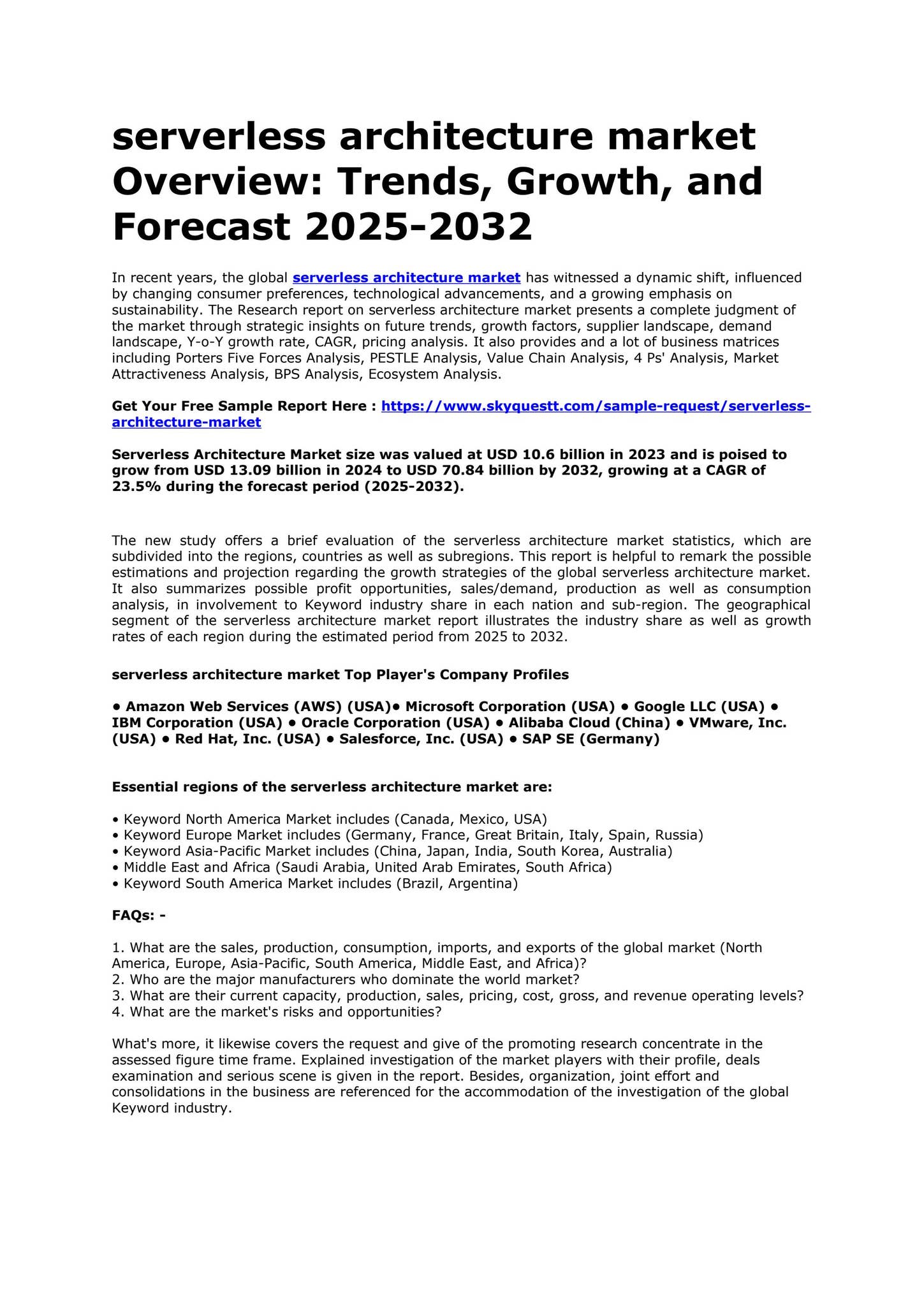 serverless architecture market Overview: Trends, Growth, and Forecast ...