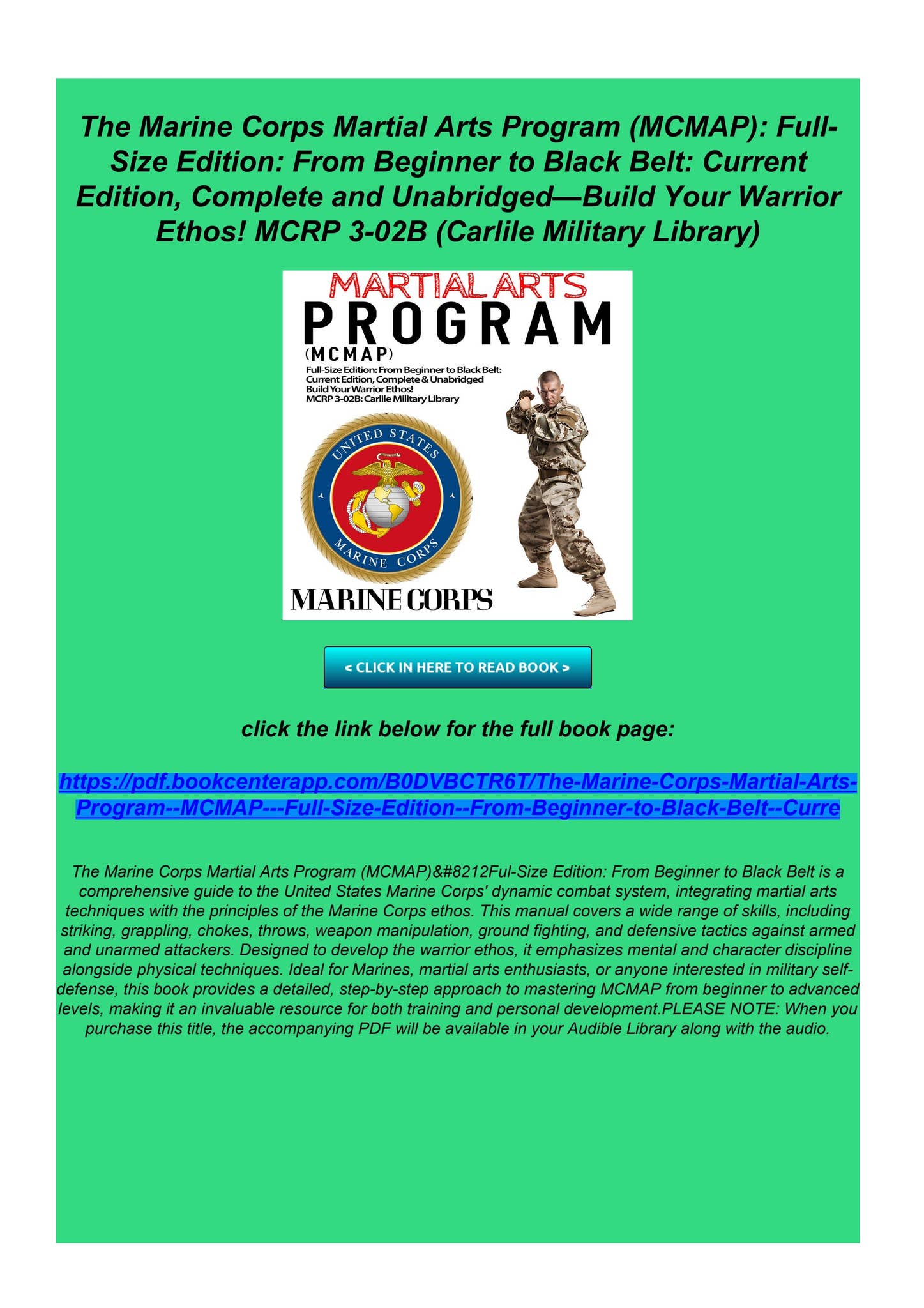 Ebook PDF The Marine Corps Martial Arts Program (MCMAP): Full-Size ...