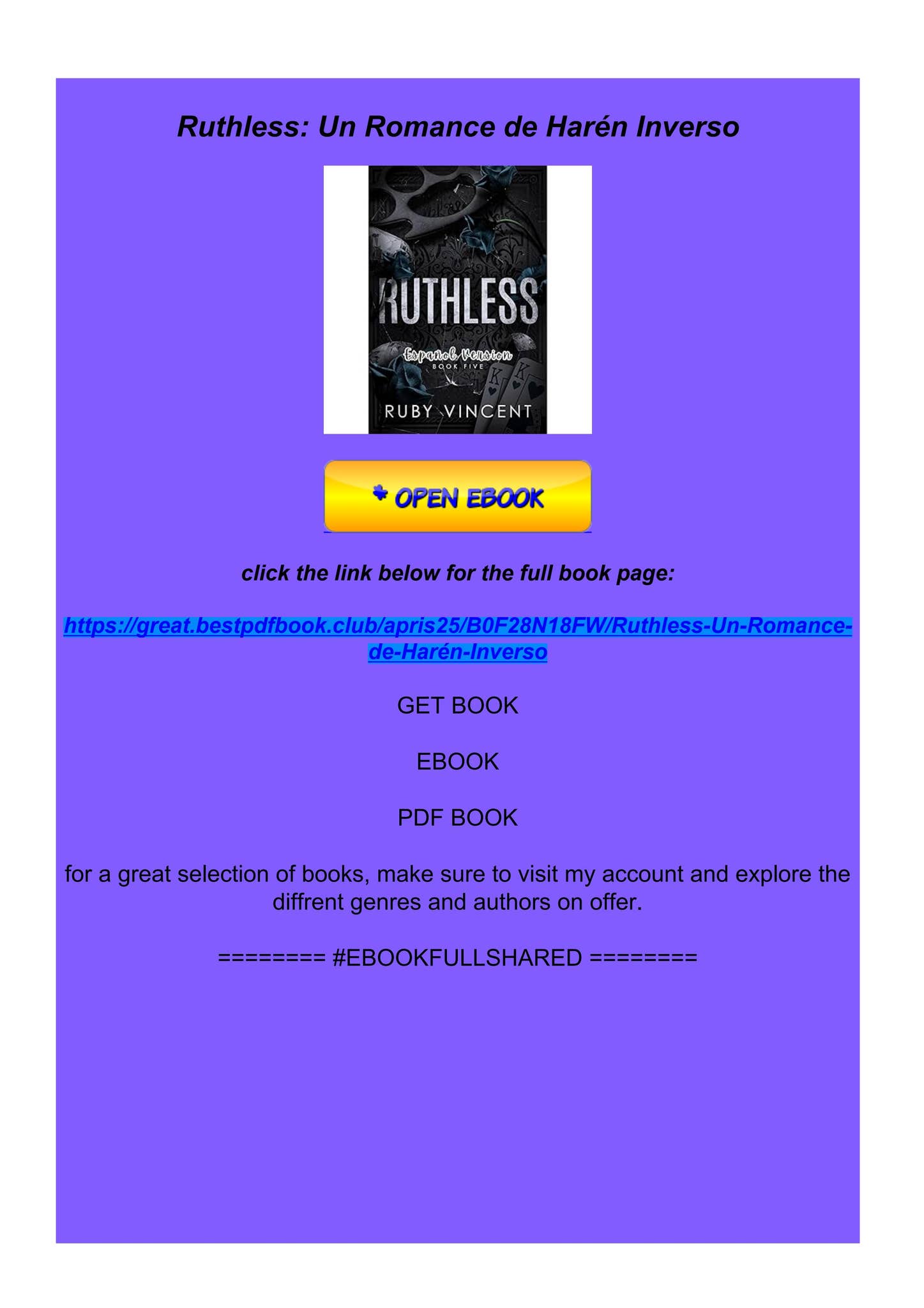 [PDF READ] Free Ruthless: Un Romance de Harén Inverso by michaelacantua ...