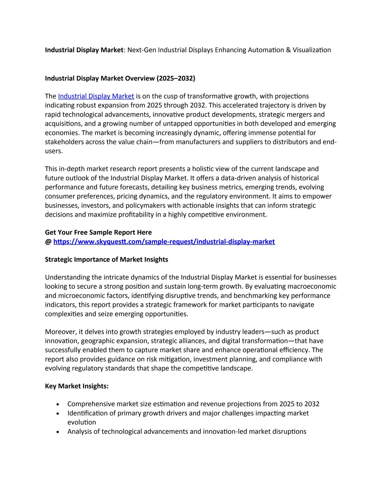 Industrial Display Market: Next-Gen Industrial Displays Enhancing ...
