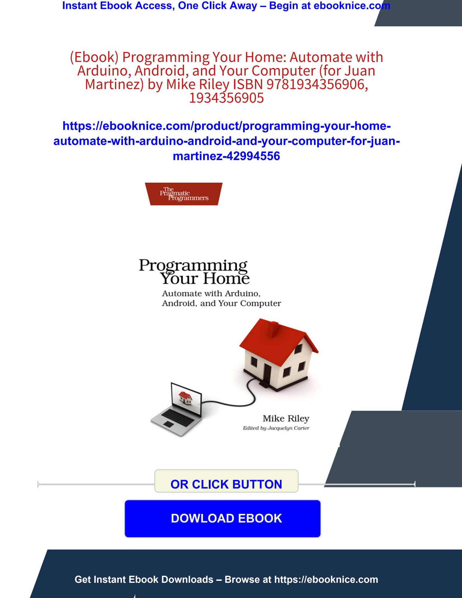 (ebook) programming your home: automate with arduino, android, and your computer (for juan ...