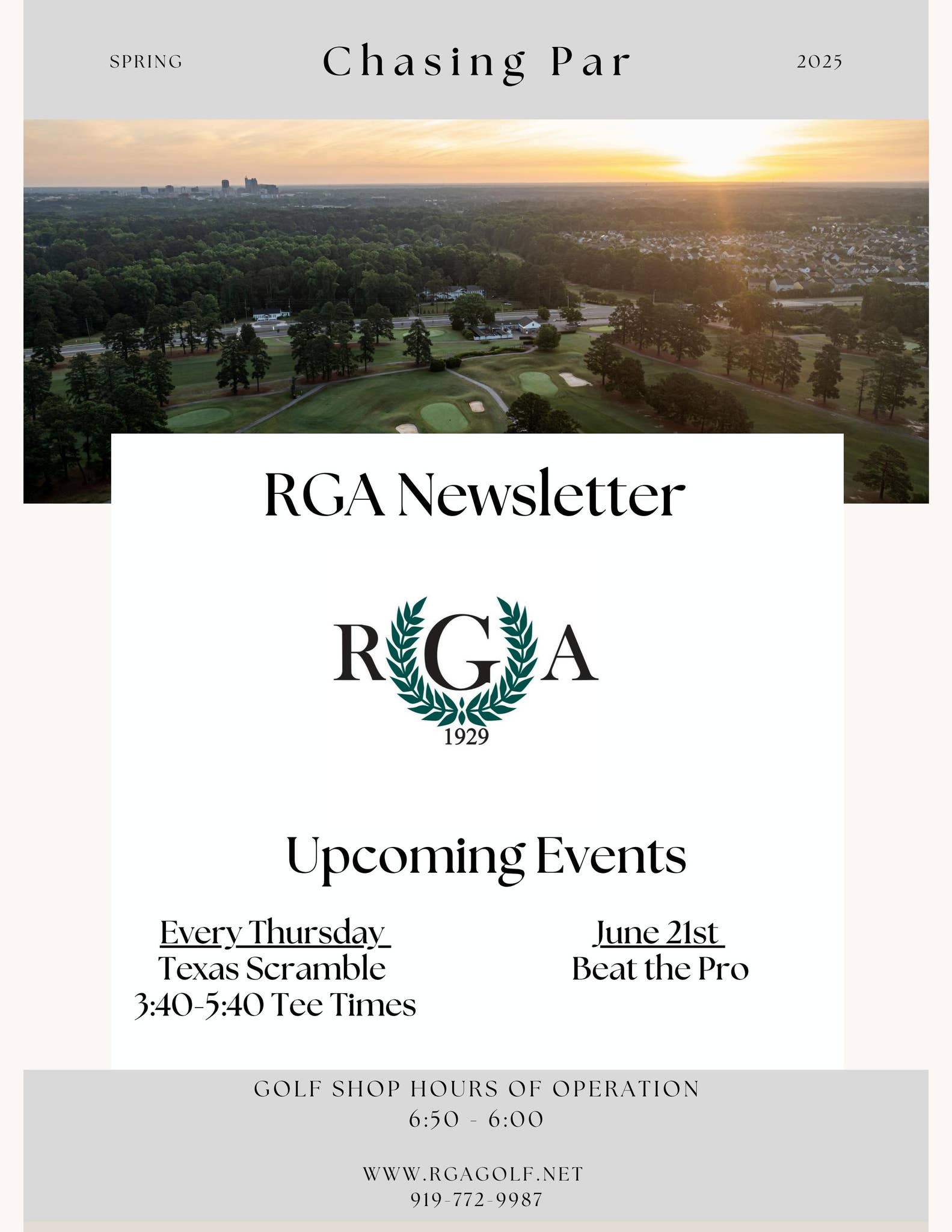 Chasing Par - RGA Spring 2025 Newsletter by McConnell Golf - Issuu