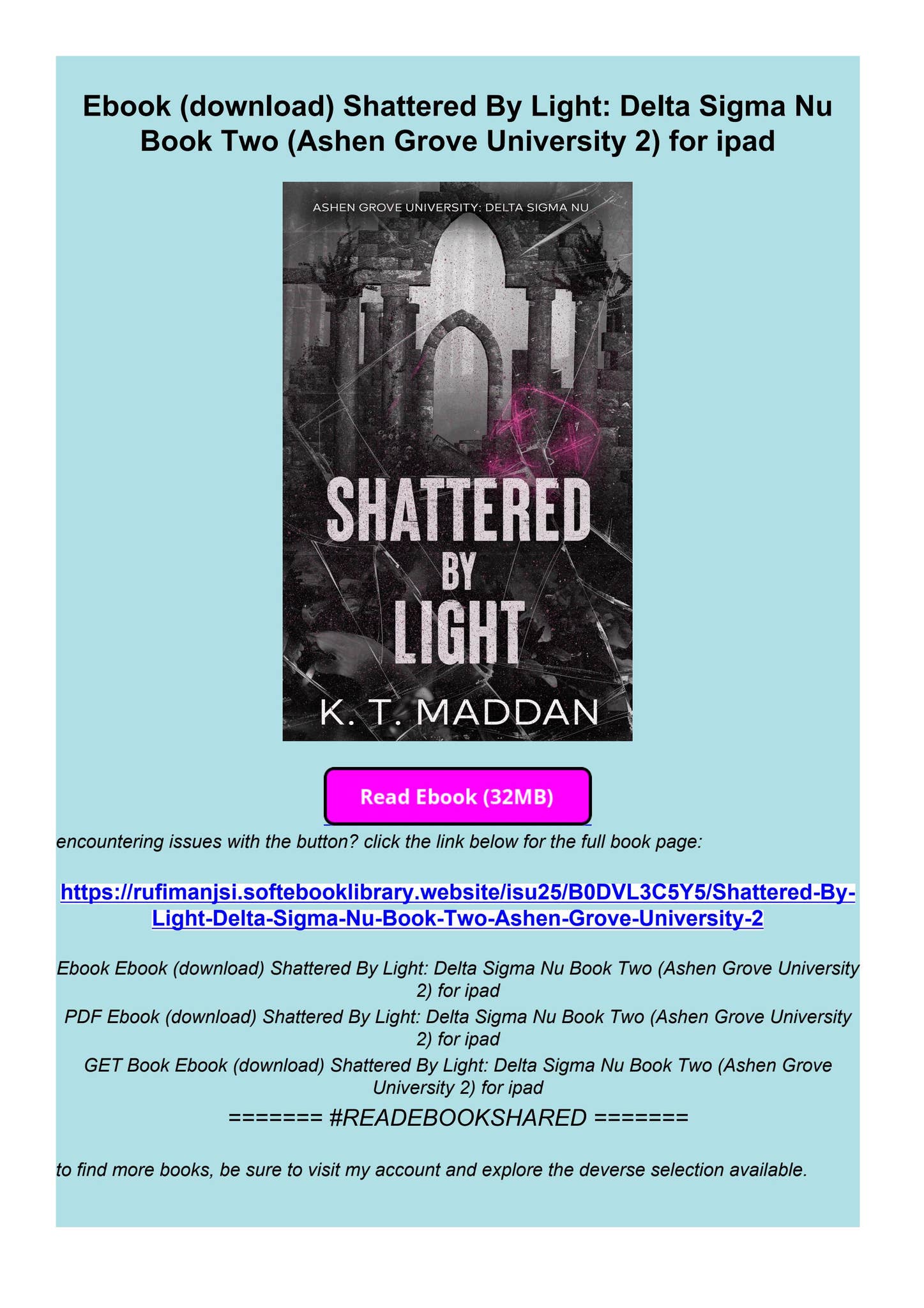 Ebook (download) Shattered By Light: Delta Sigma Nu Book Two (Ashen ...