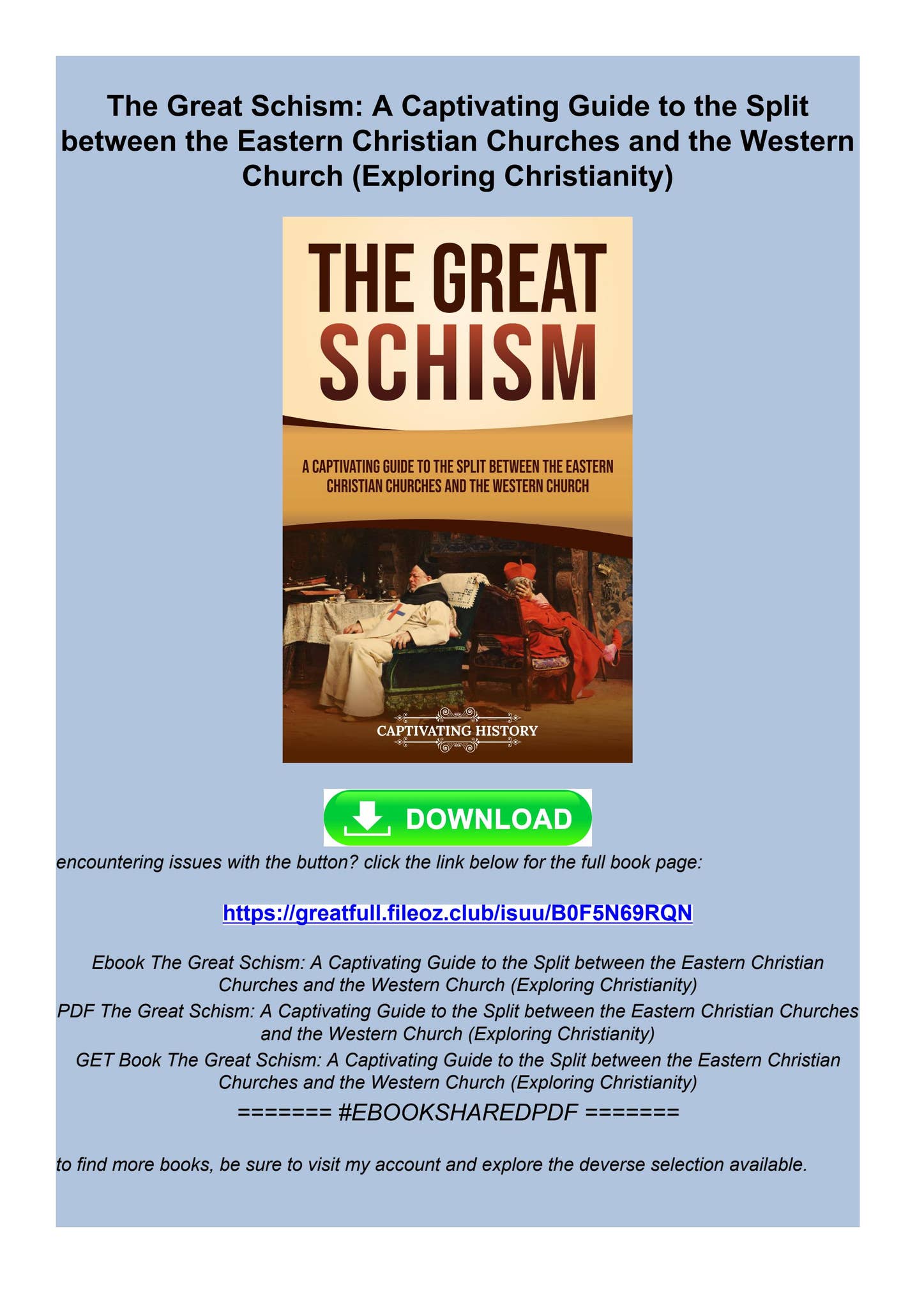 DOWNLOAD PDF The Great Schism: A Captivating Guide to the Split between ...