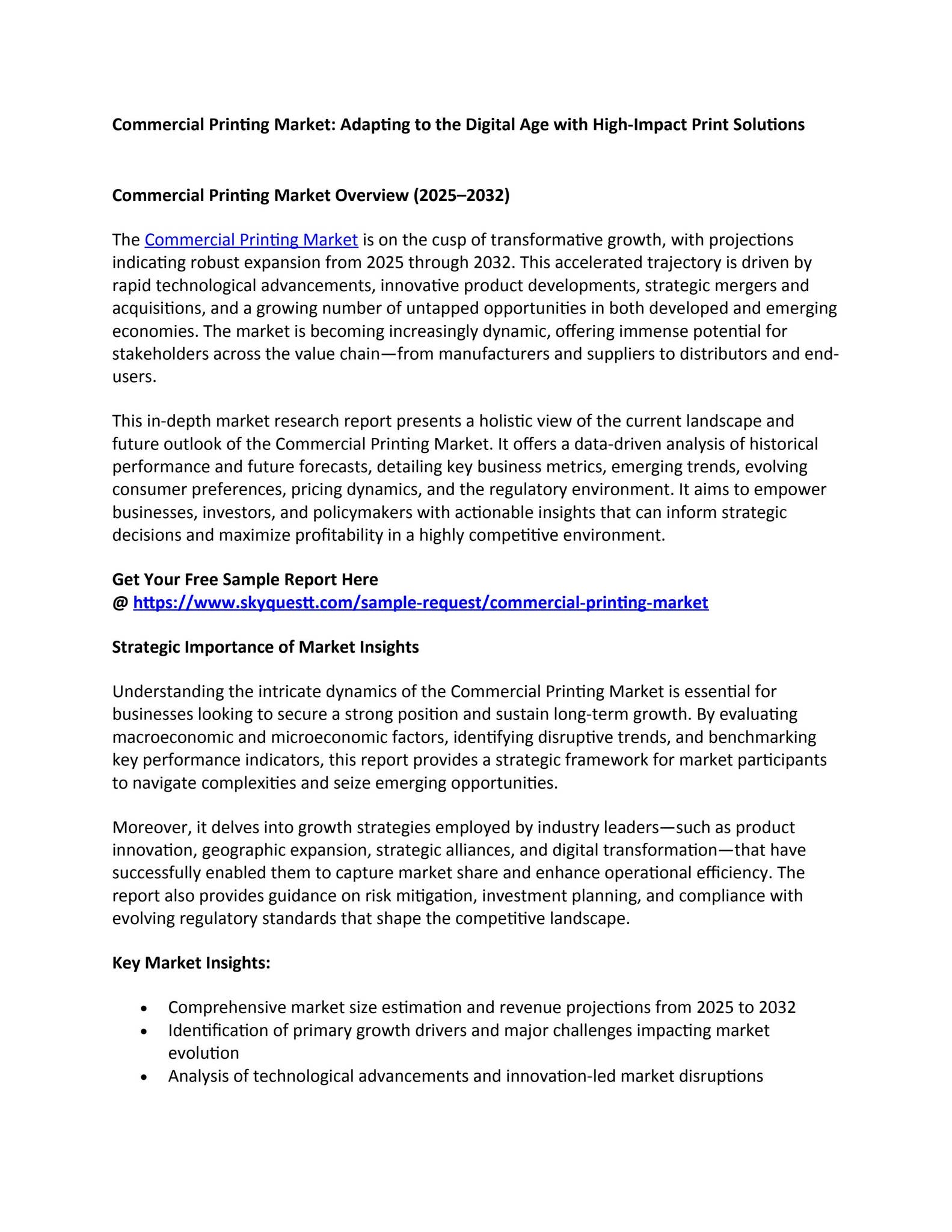 Commercial Printing Market Adapting to the Digital Age with High-Impact ...