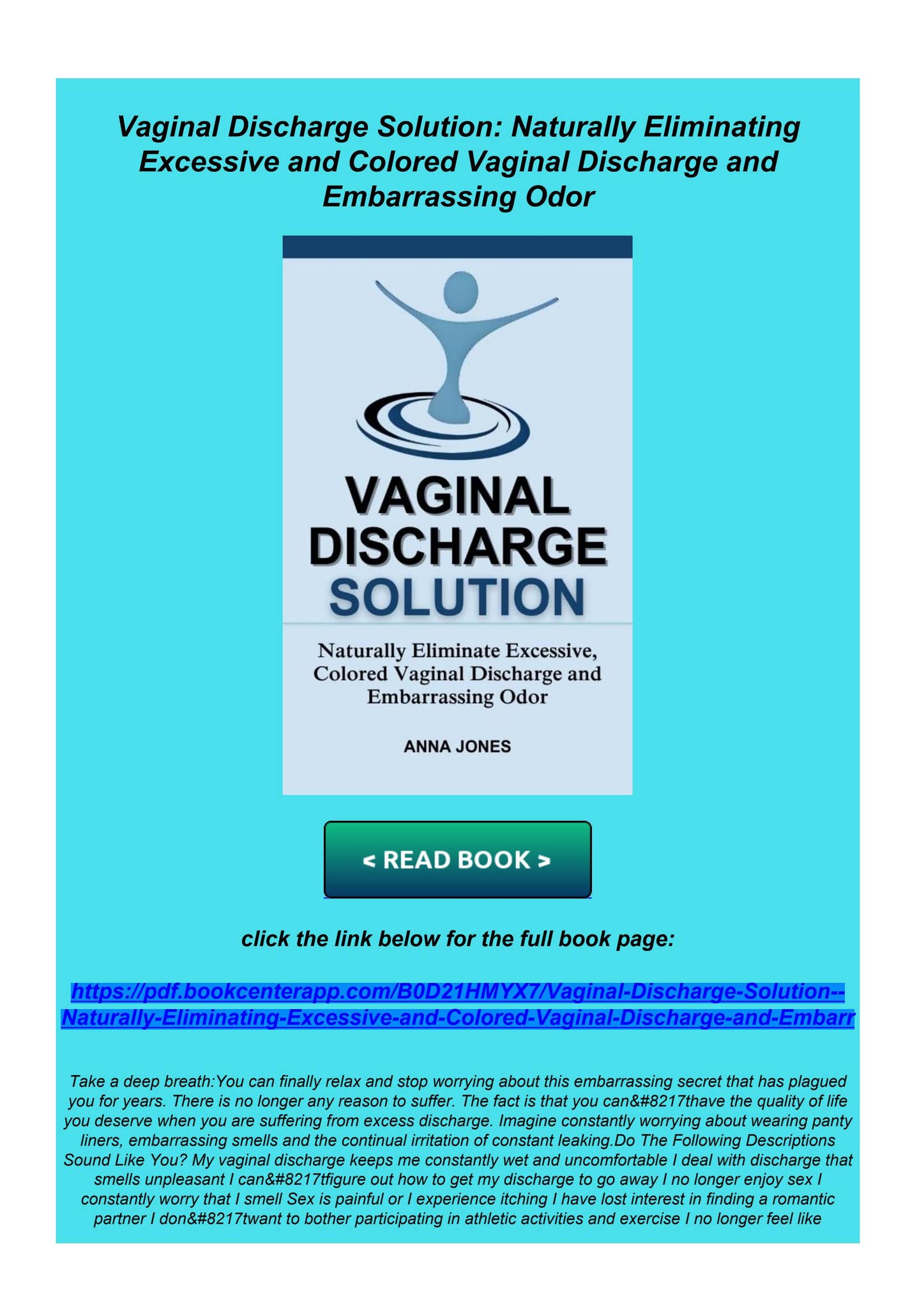 GEt PDF Vaginal Discharge Solution: Naturally Eliminating Excessive and ...