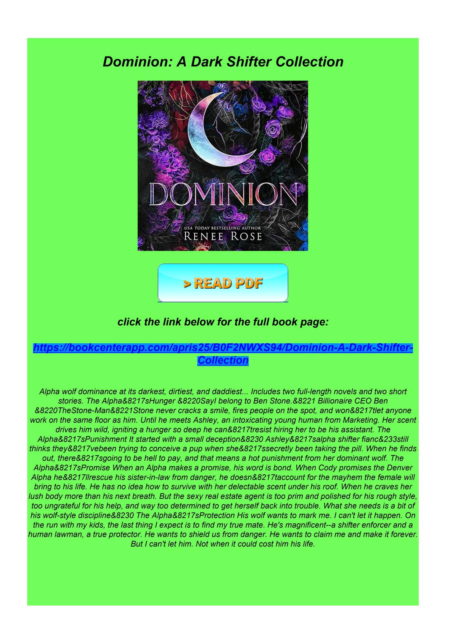 PDF_ Dominion: A Dark Shifter Collection by kateballasfga - Issuu