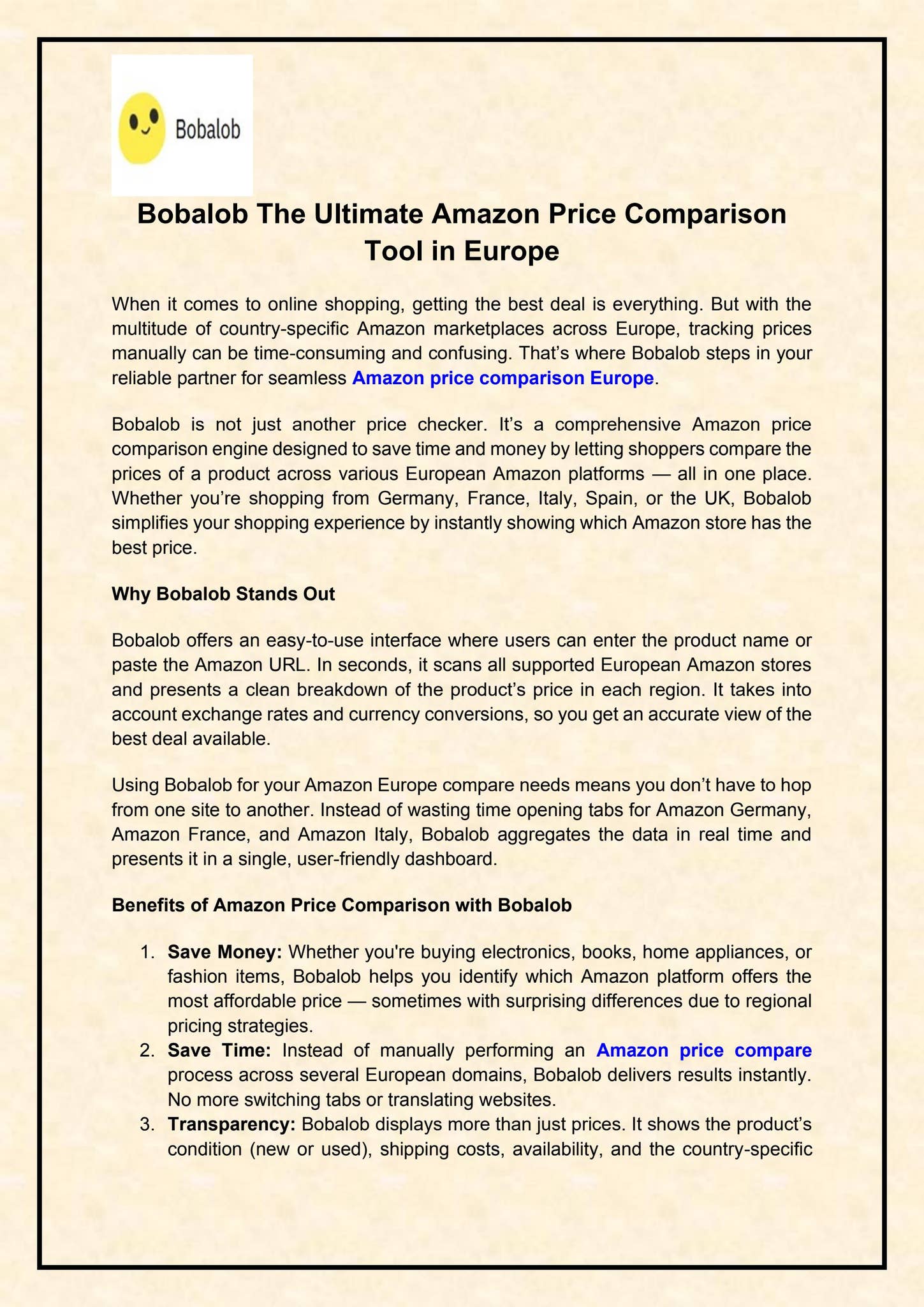 Bobalob The Ultimate Amazon Price Comparison Tool in Europe by Bobalob ...