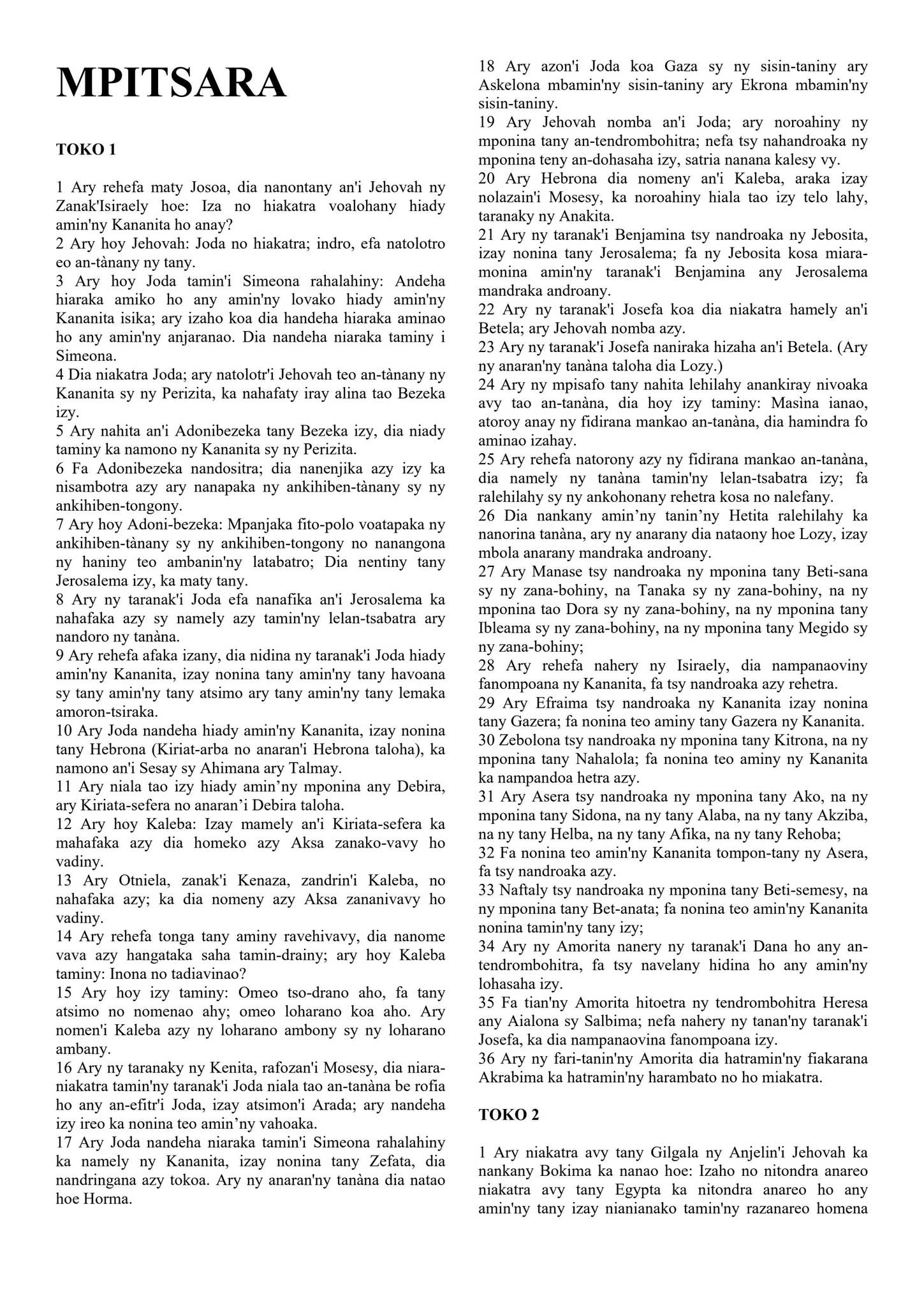 Malagasy - The Book of Judges by Filipino Tracts and Literature Society ...