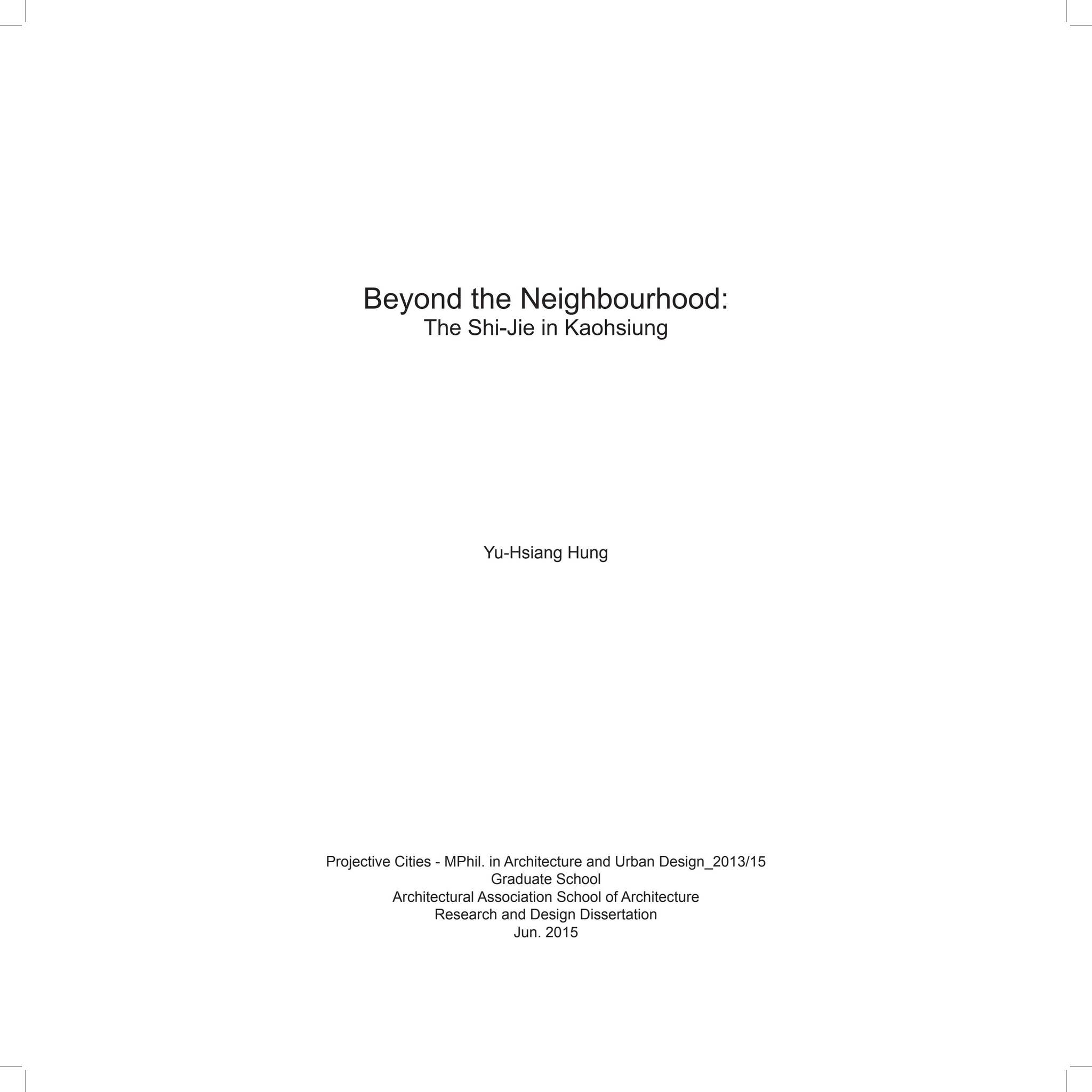 Yu-Hsiang Hung - Dissertation by AA School - Issuu