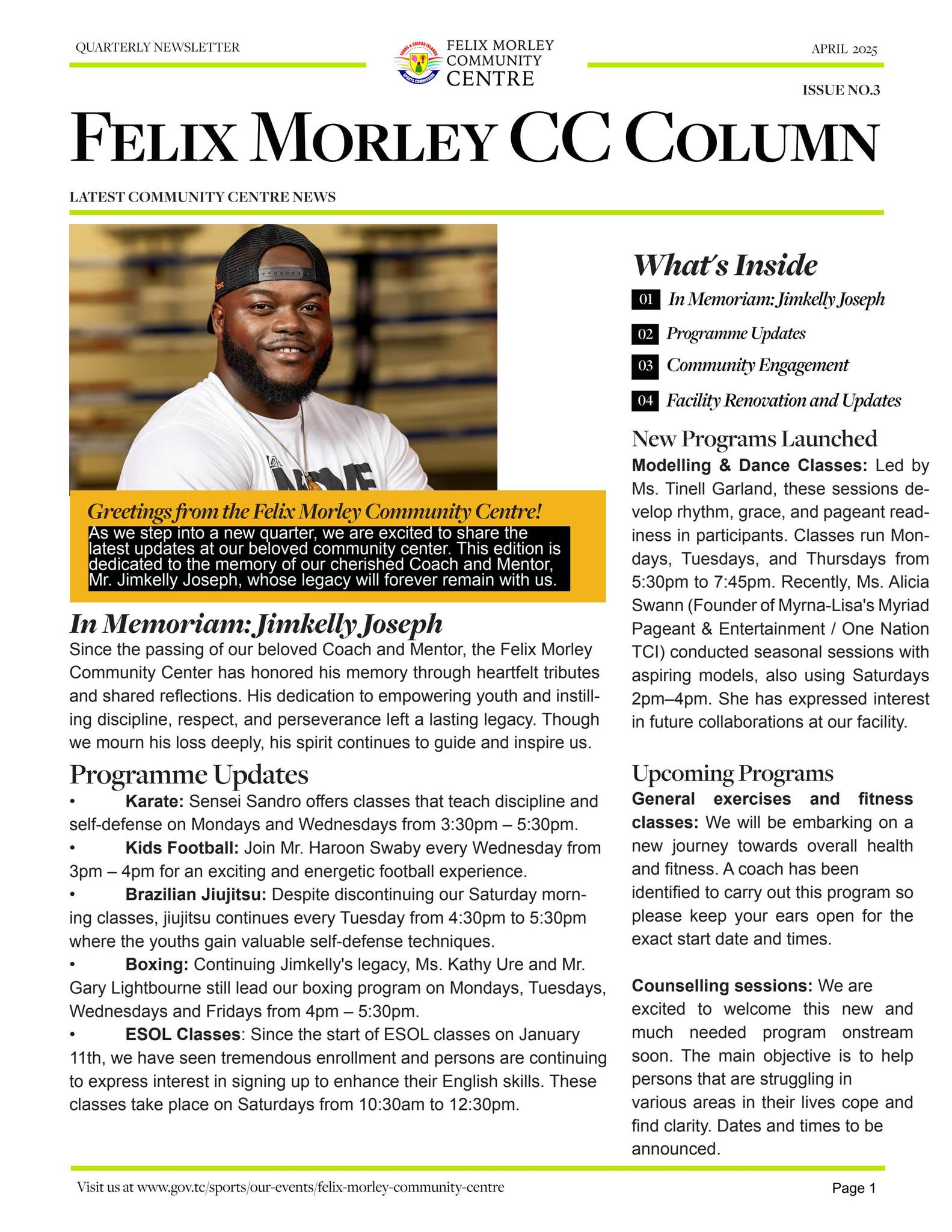 Felix Morley CC Column - April 2025 by tcisportscommissiongov - Issuu
