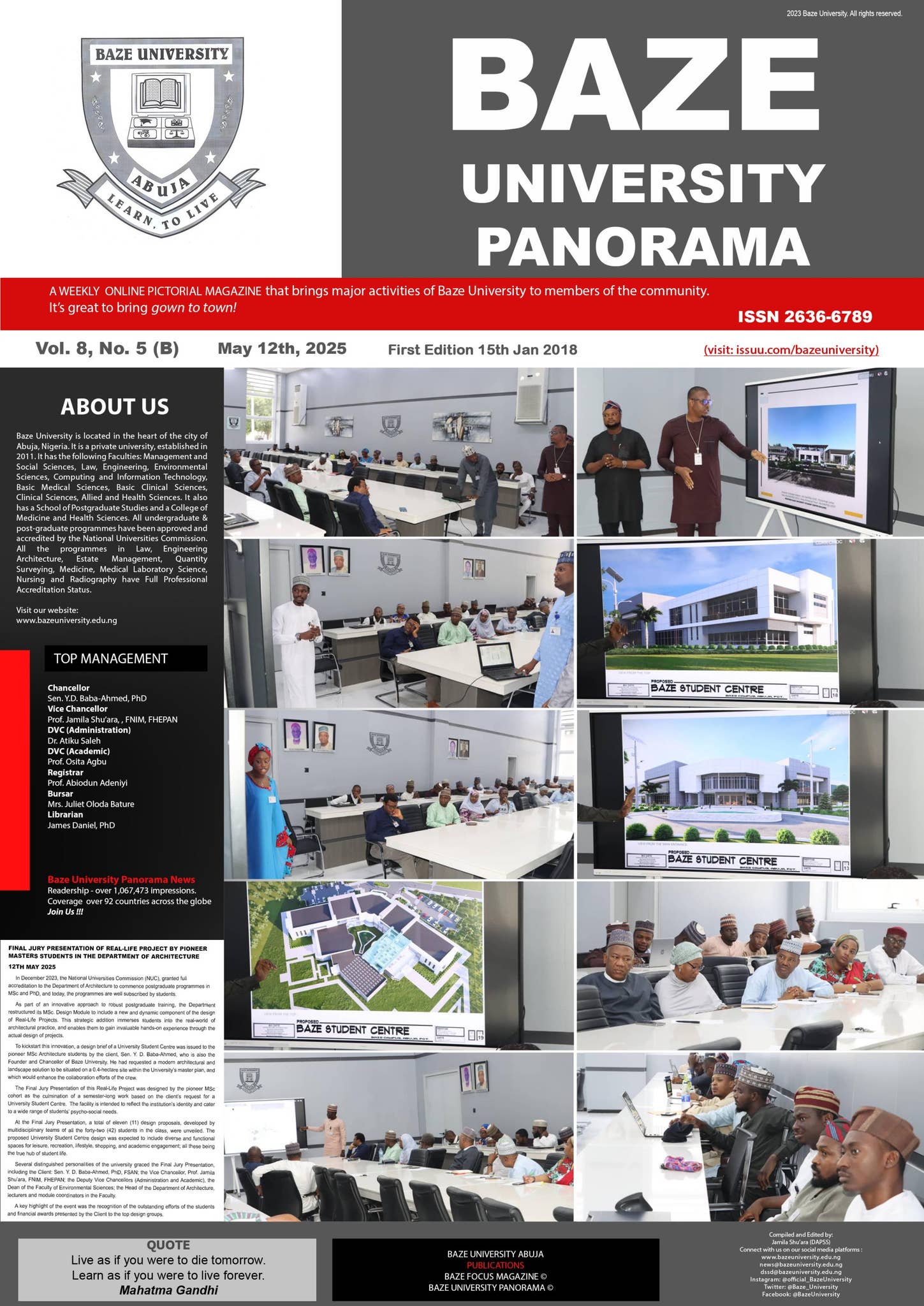 BAZE UNIVERSITY PANORAMA NEWS (12th May 2025).png by Baze University ...