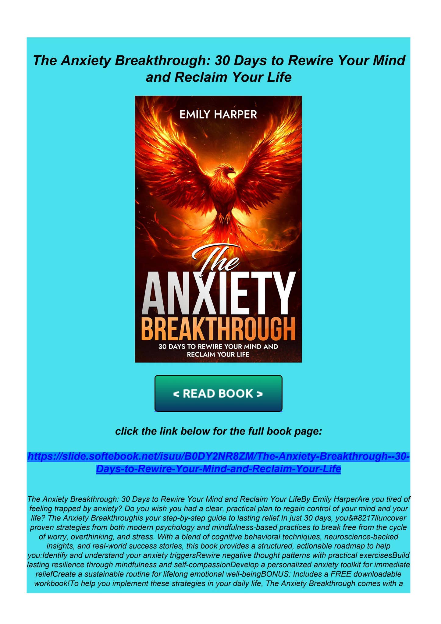 Ebook PDF The Anxiety Breakthrough: 30 Days to Rewire Your Mind and ...