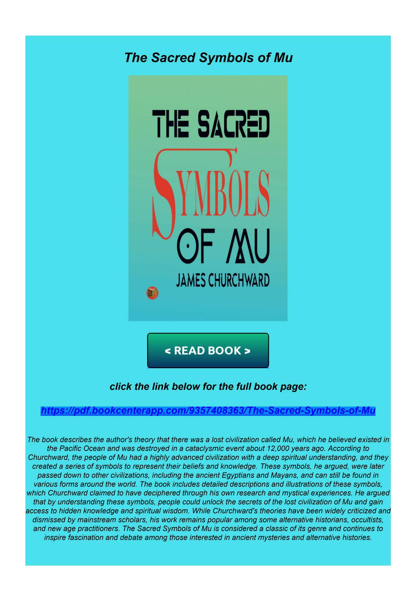 REad Boook The Sacred Symbols of Mu by kaysonbrideenglish - Issuu