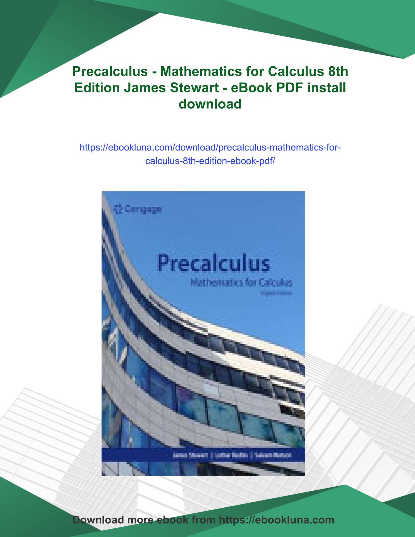 Precalculus - mathematics for calculus 8th edition james stewart ...