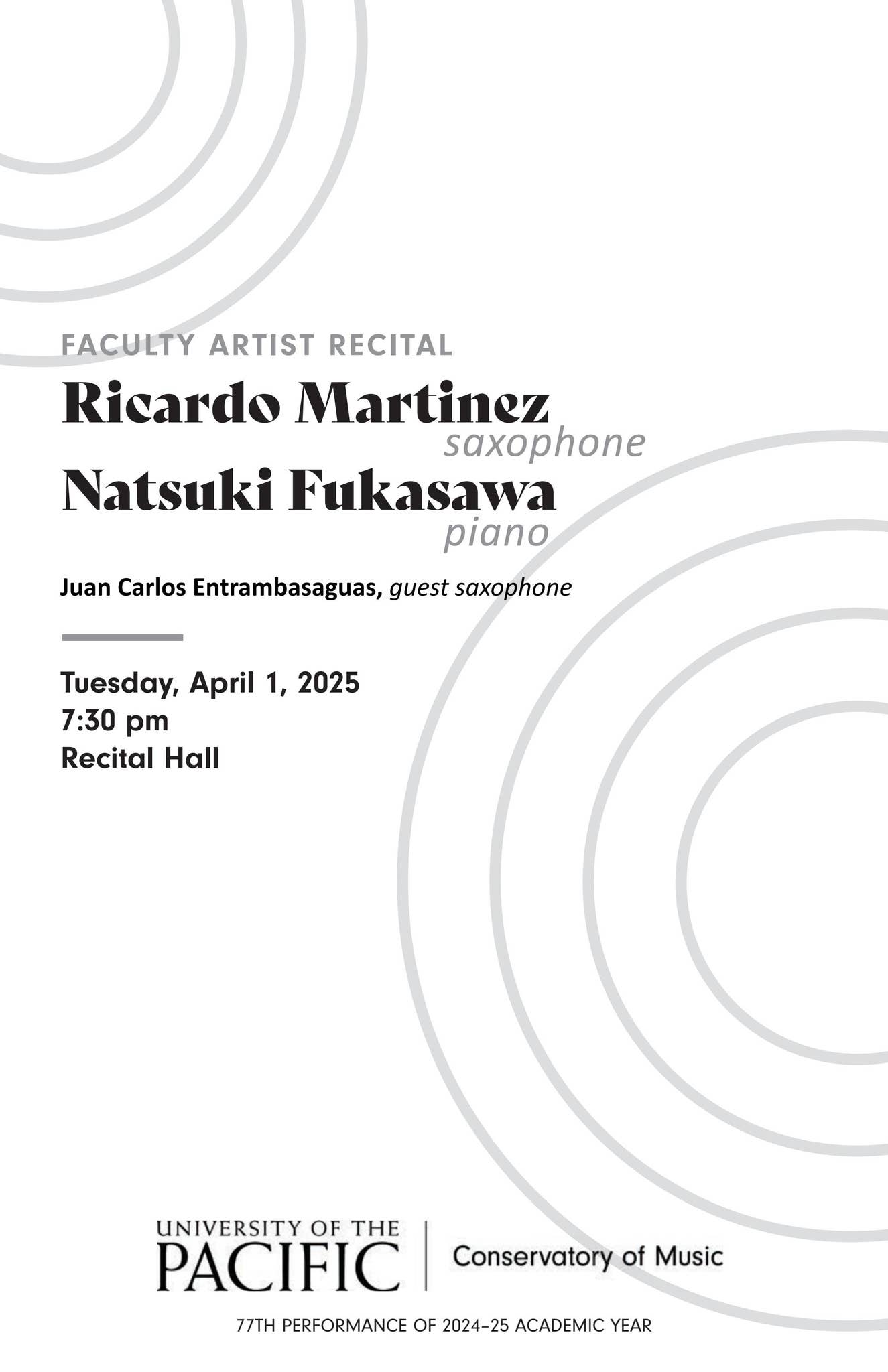 Faculty Recital, Ricardo Martinez & Natsuki Fukasawa by University of ...
