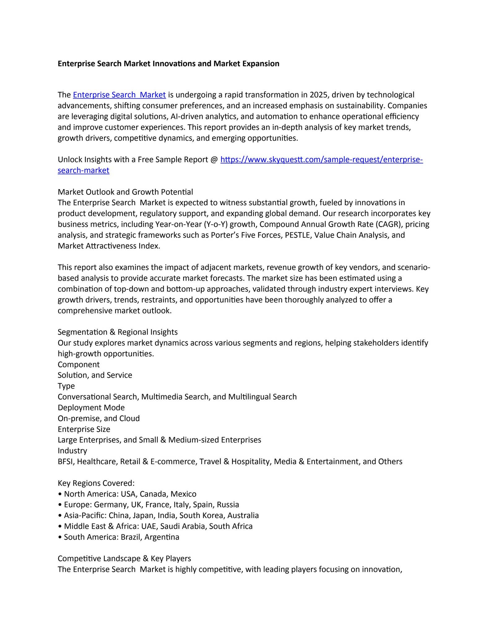 Enterprise Search Market Innovations and Market Expansion by SkyQuest ...