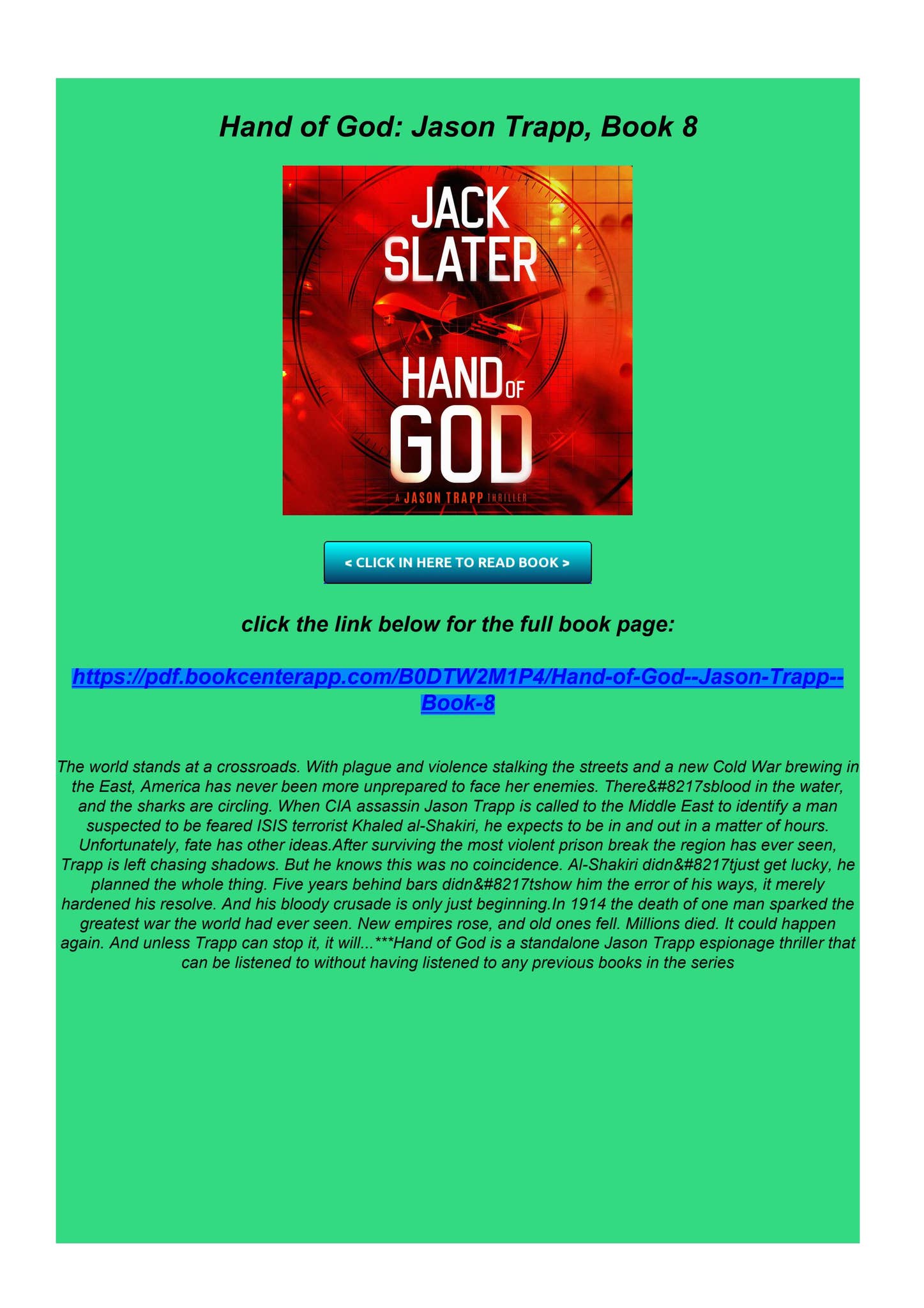 Ebook PDF Hand of God: Jason Trapp, Book 8 by marcosbridetrujillo - Issuu