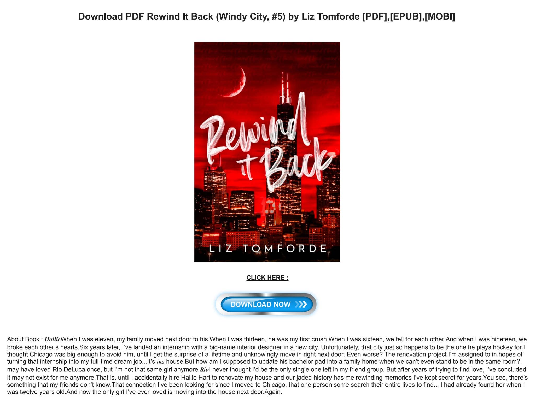 Download (PDF) Rewind It Back (Windy City, #5) by Liz Tomforde by Croncom Memelon - Issuu
