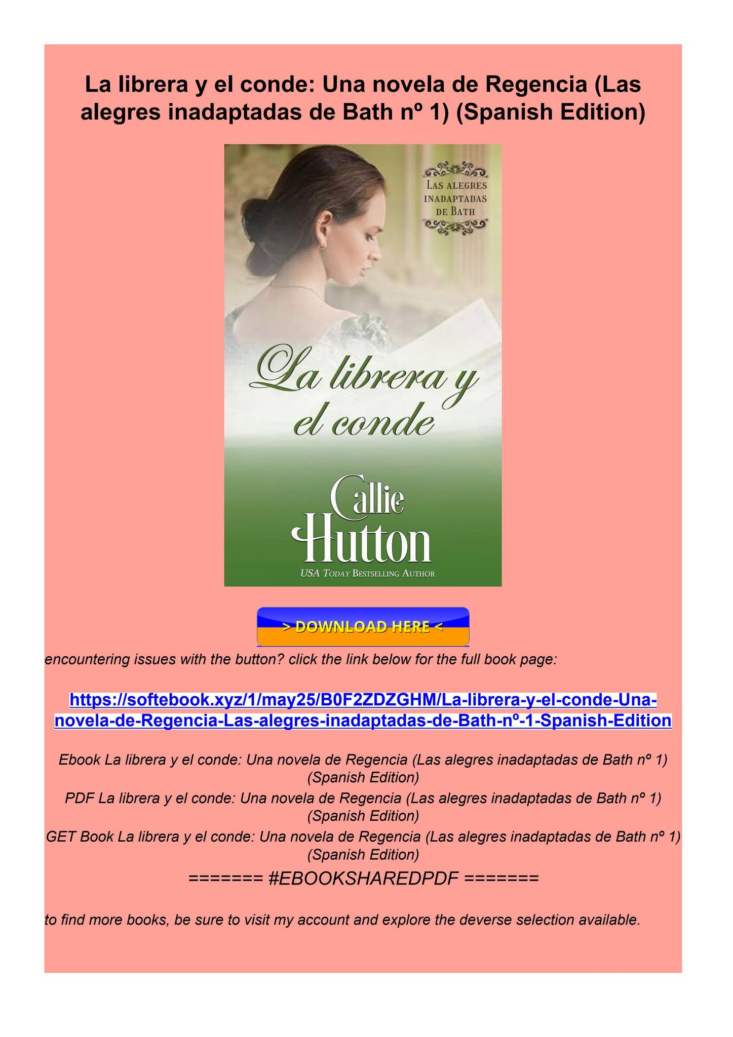 EPUB La librera y el conde: Una novela de Regencia (Las alegres inadap ...
