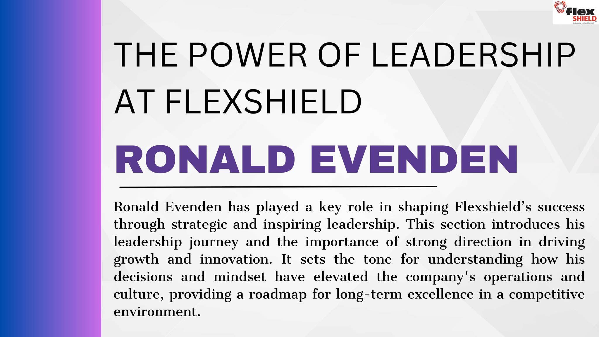 Ronald Evenden’s Impact on Flexshield’s Culture by Ronald Evenden - Issuu